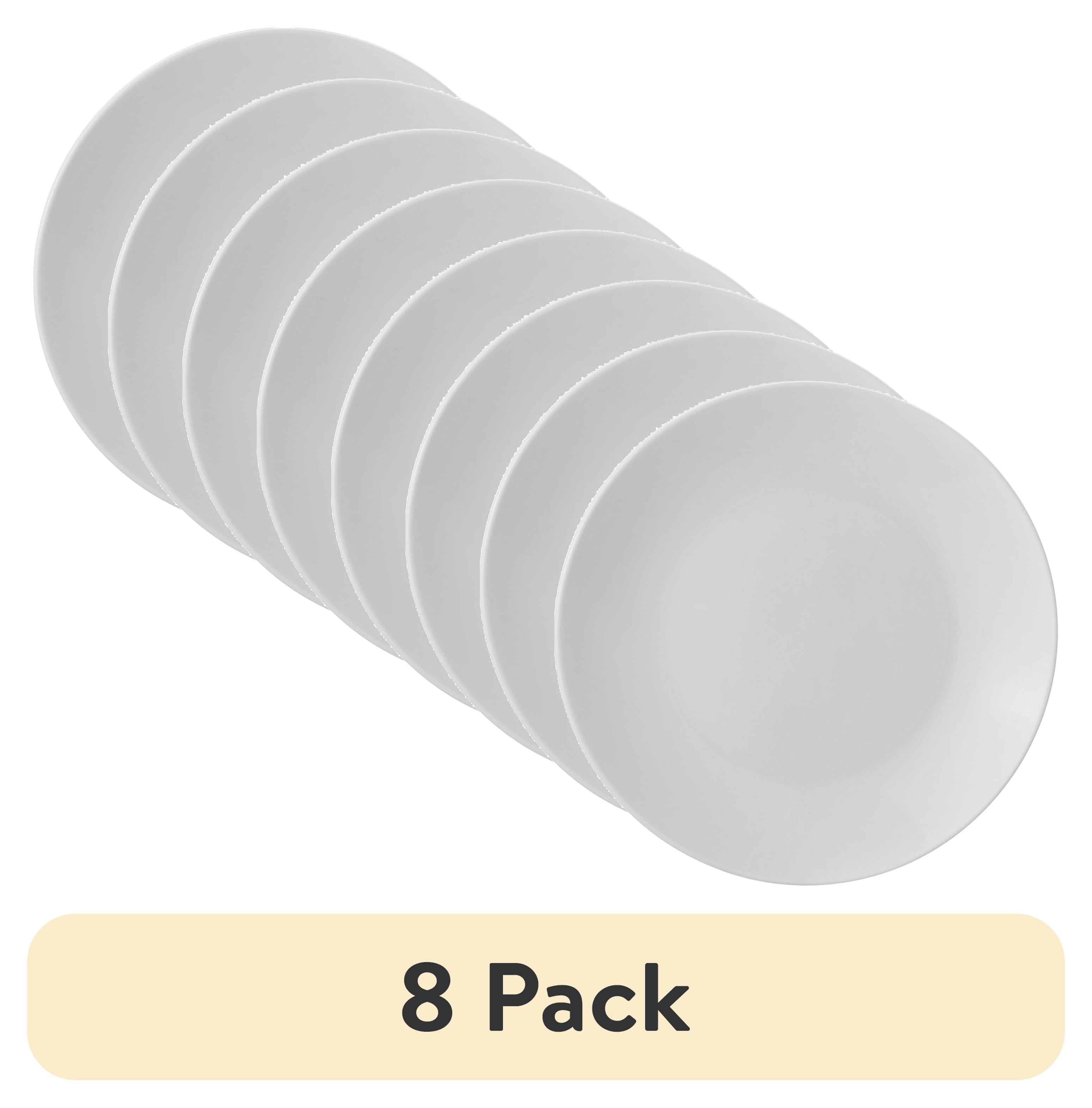 (8 pack) Mainstays Glazed White Round Stoneware Salad Plate, 7.5 ...