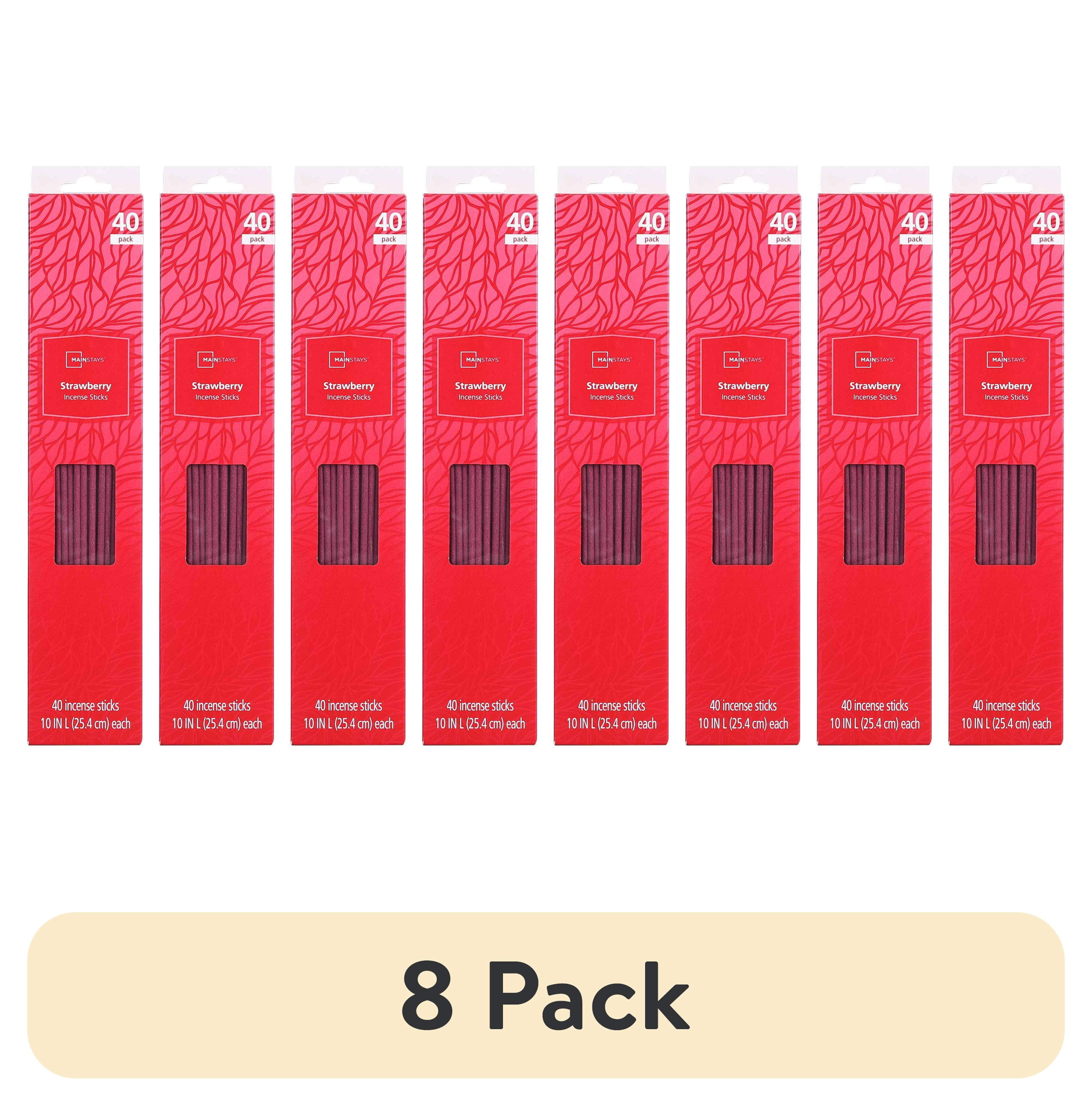 (8 pack) Mainstays Incense Sticks, Strawberry Fragrance (Pink), 40 Pack ...