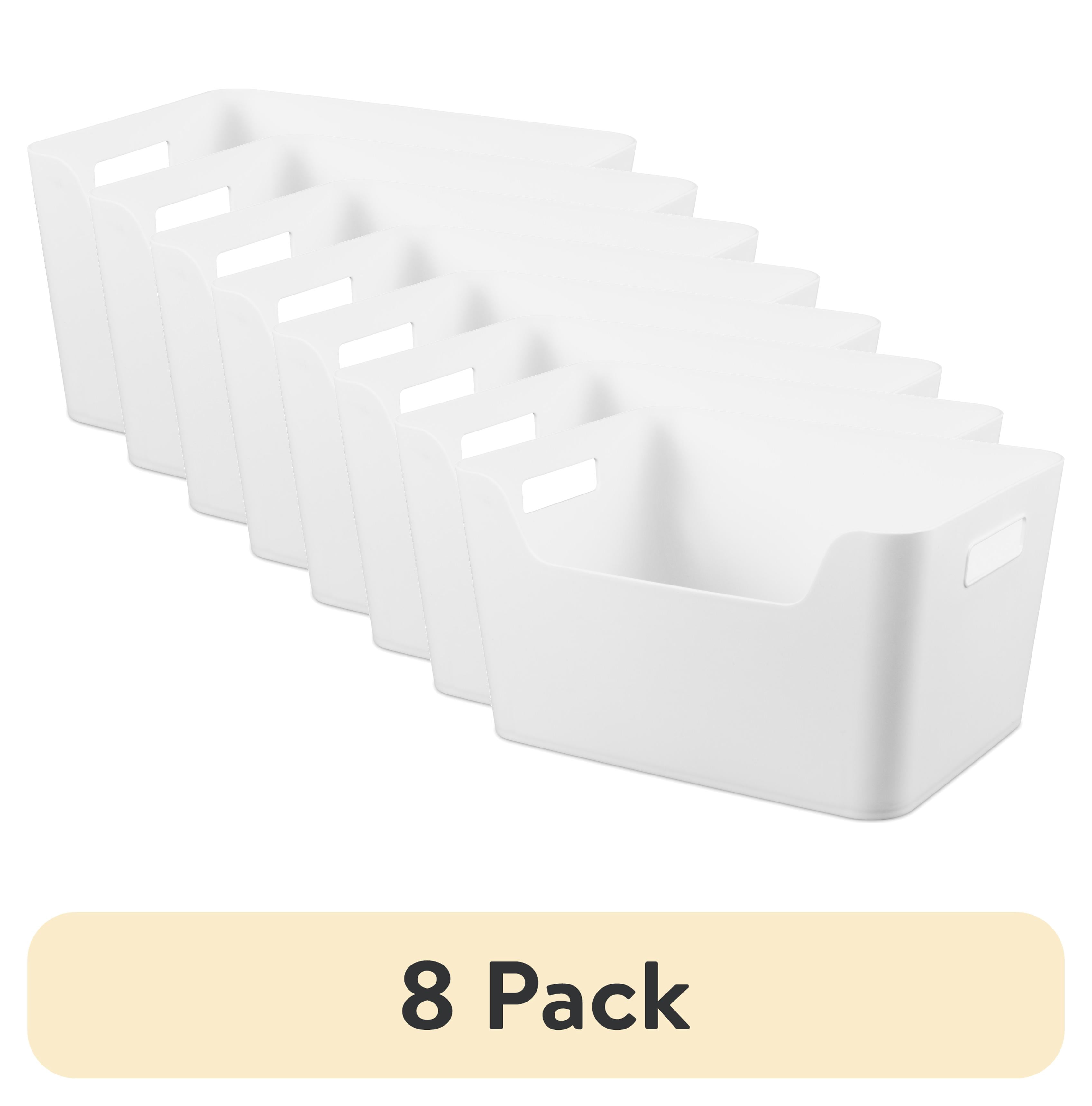(8 pack) Mainstays Large Easy Access Bin, Versatile Open Plastic ...