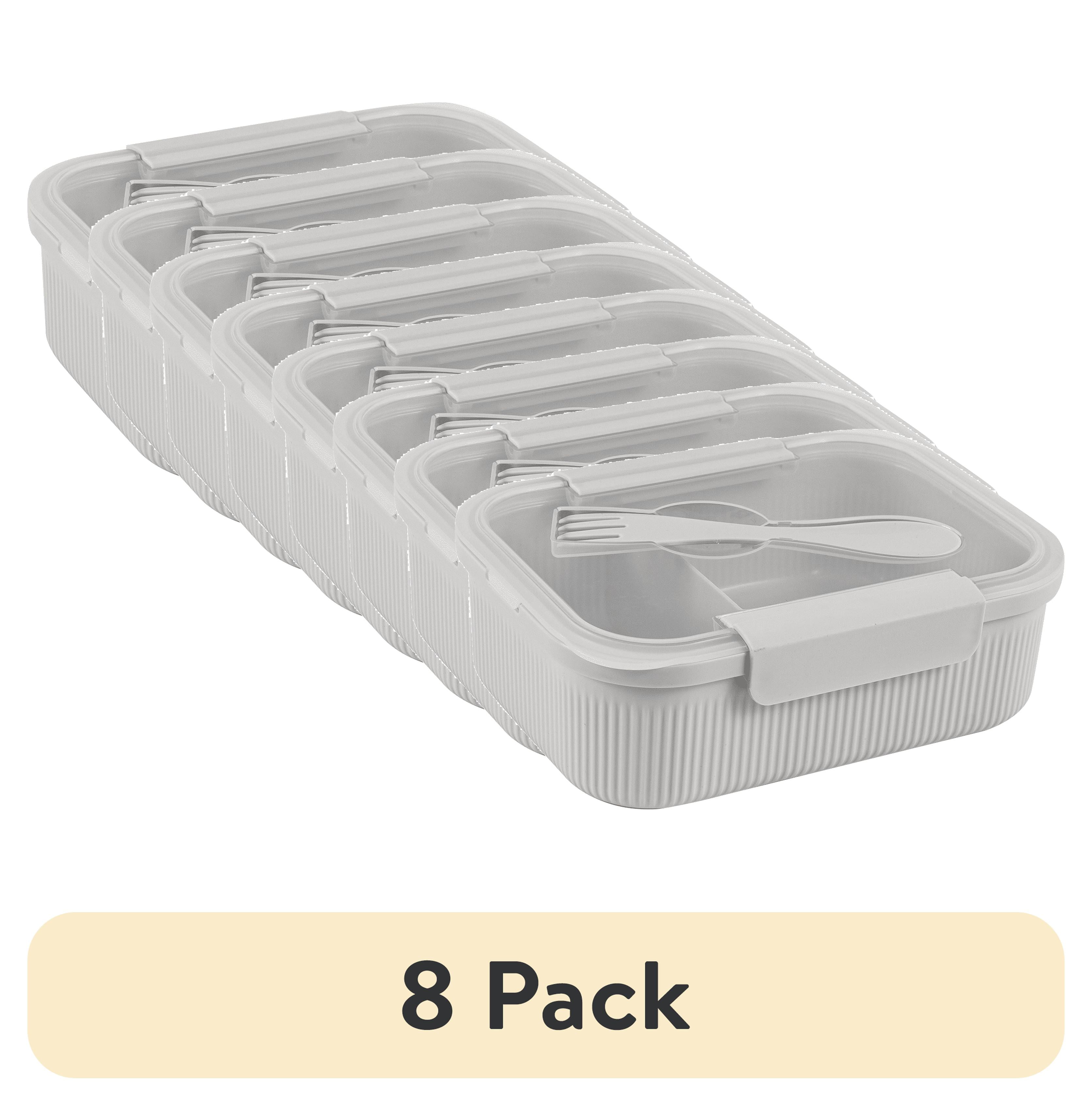 (8 pack) Mainstays Rectangle Gray BPA Free Food Storage Container with ...