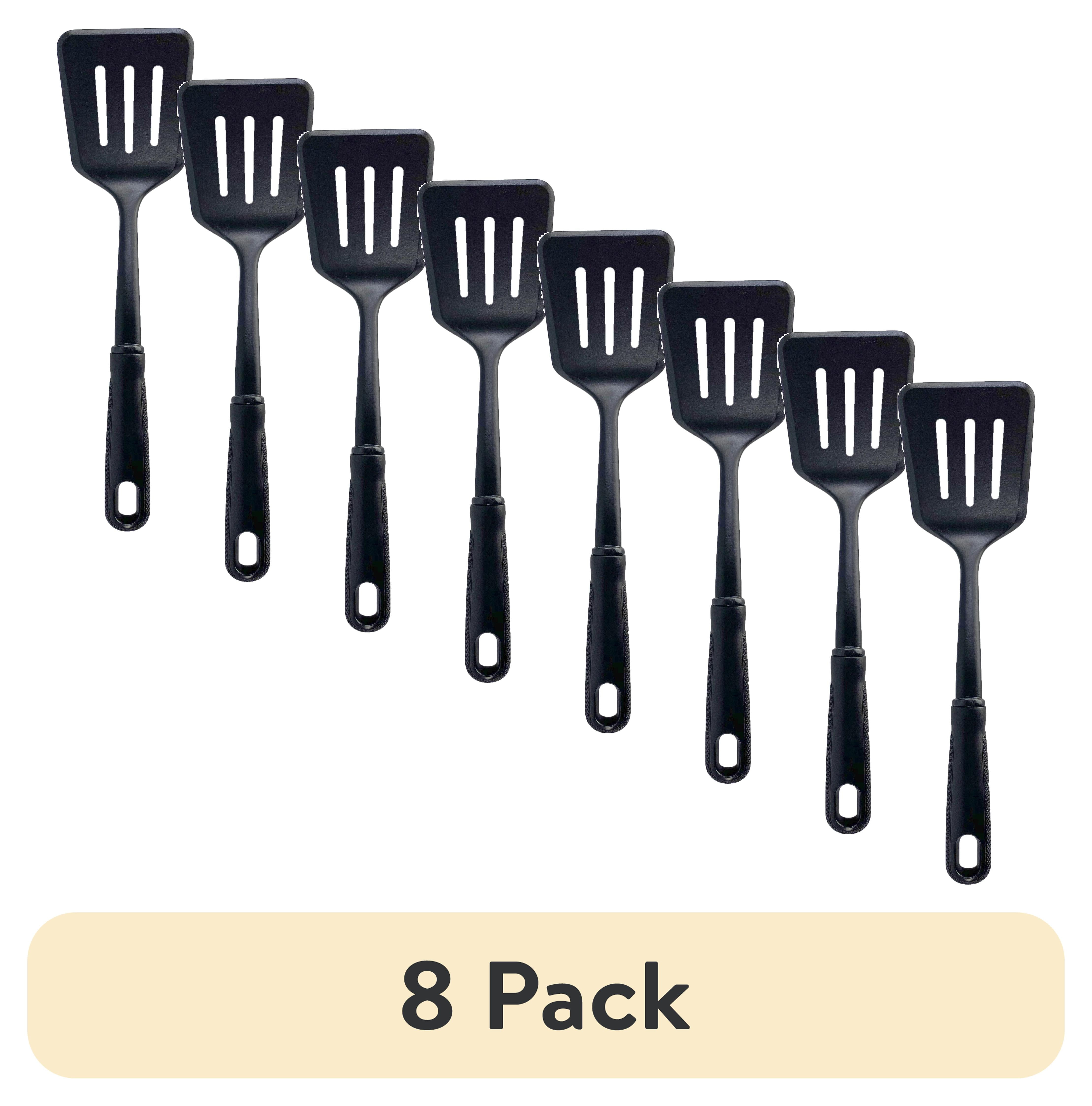 (8 pack) Mainstays Slotted Kitchen Turner, Black, Nylon, Soft Grip ...