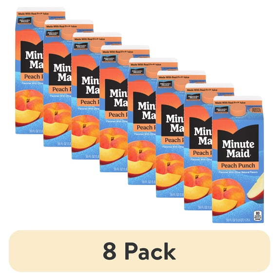 (8 pack) Minute Maid Peach Punch Juice Drink Carton, 59 fl oz - Walmart.com
