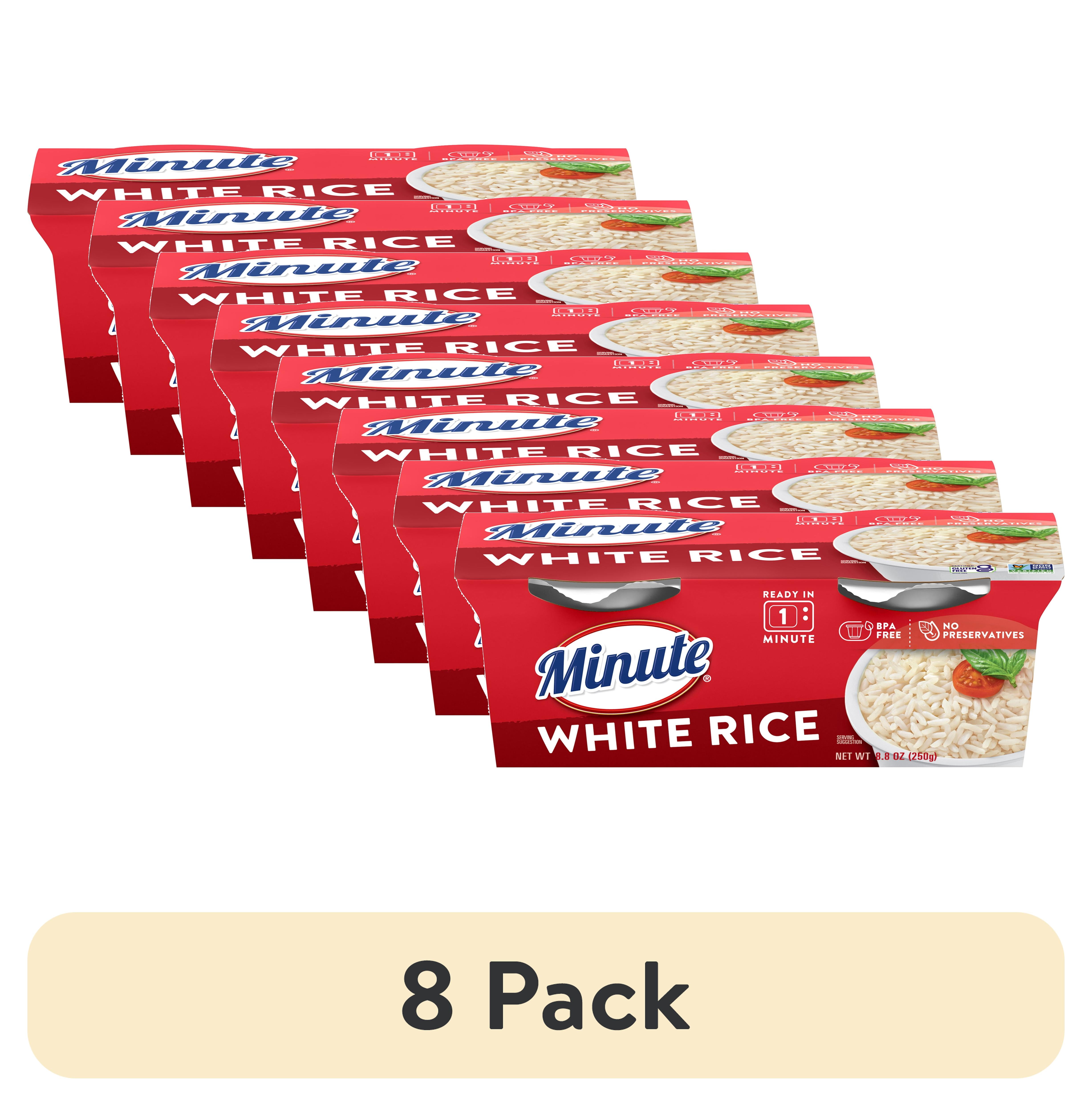 (8 pack) Minute White Rice, Microwaveable Rice Cups, Gluten Free, 8.8 ...