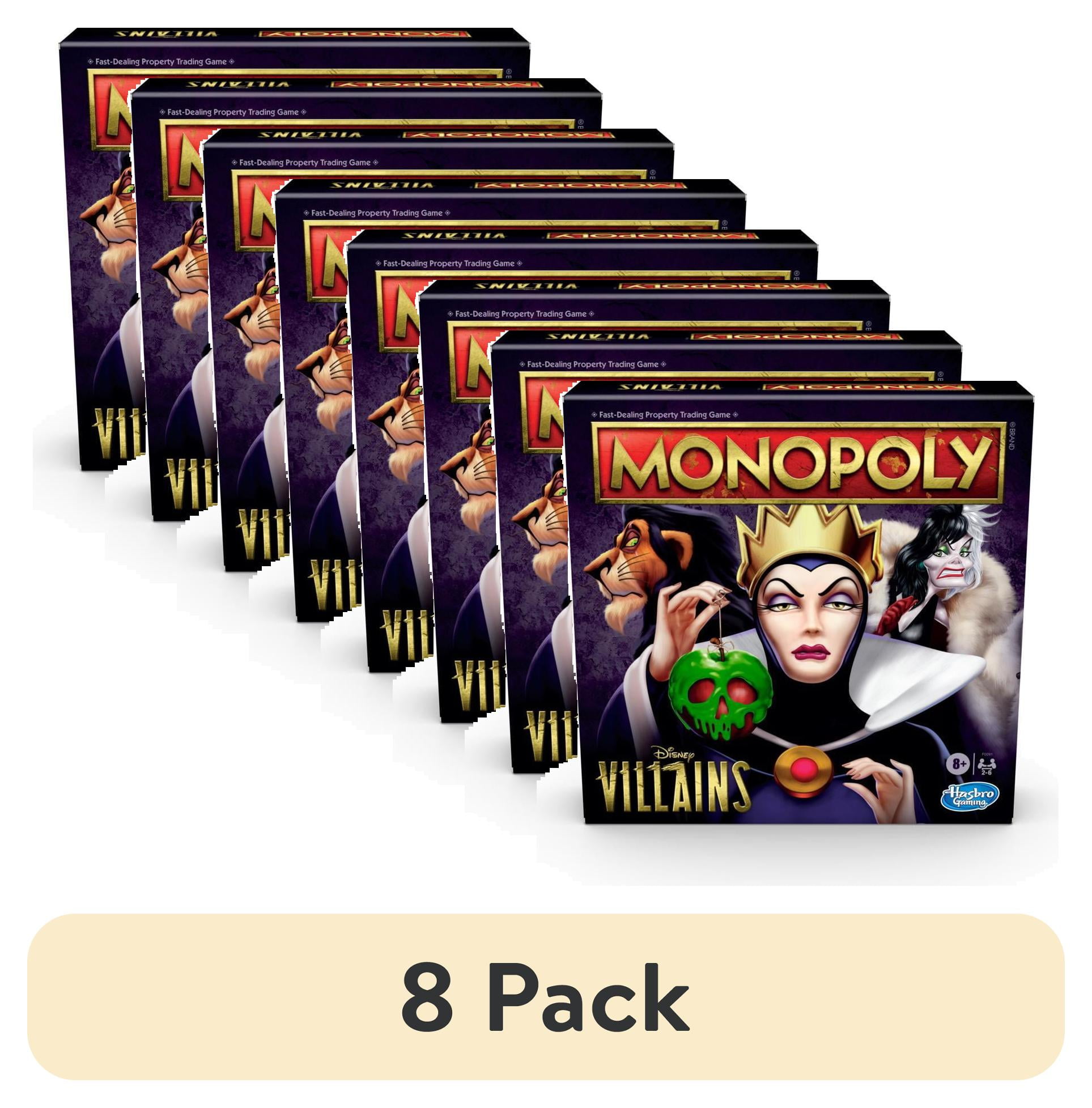 (8 pack) Monopoly: Disney Villains Edition Board Game for Ages 8 and Up ...