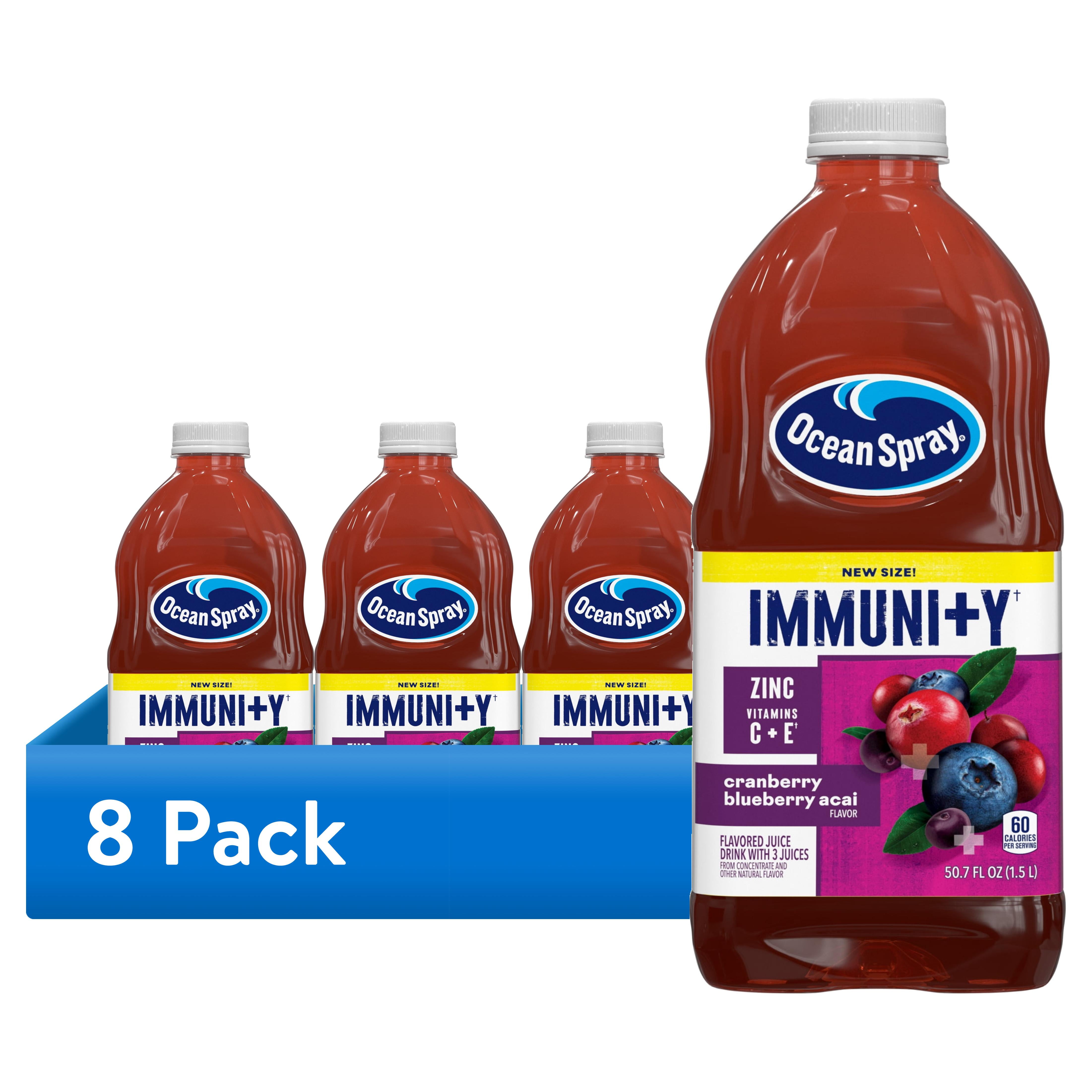 (8 pack) Ocean Spray® Immunity Cranberry Blueberry Acai Flavored Juice ...