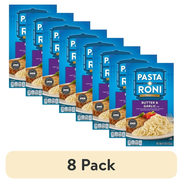 (8 pack) Pasta Roni Butter & Garlic Angel Hair Pasta, 4.7 oz Box ...