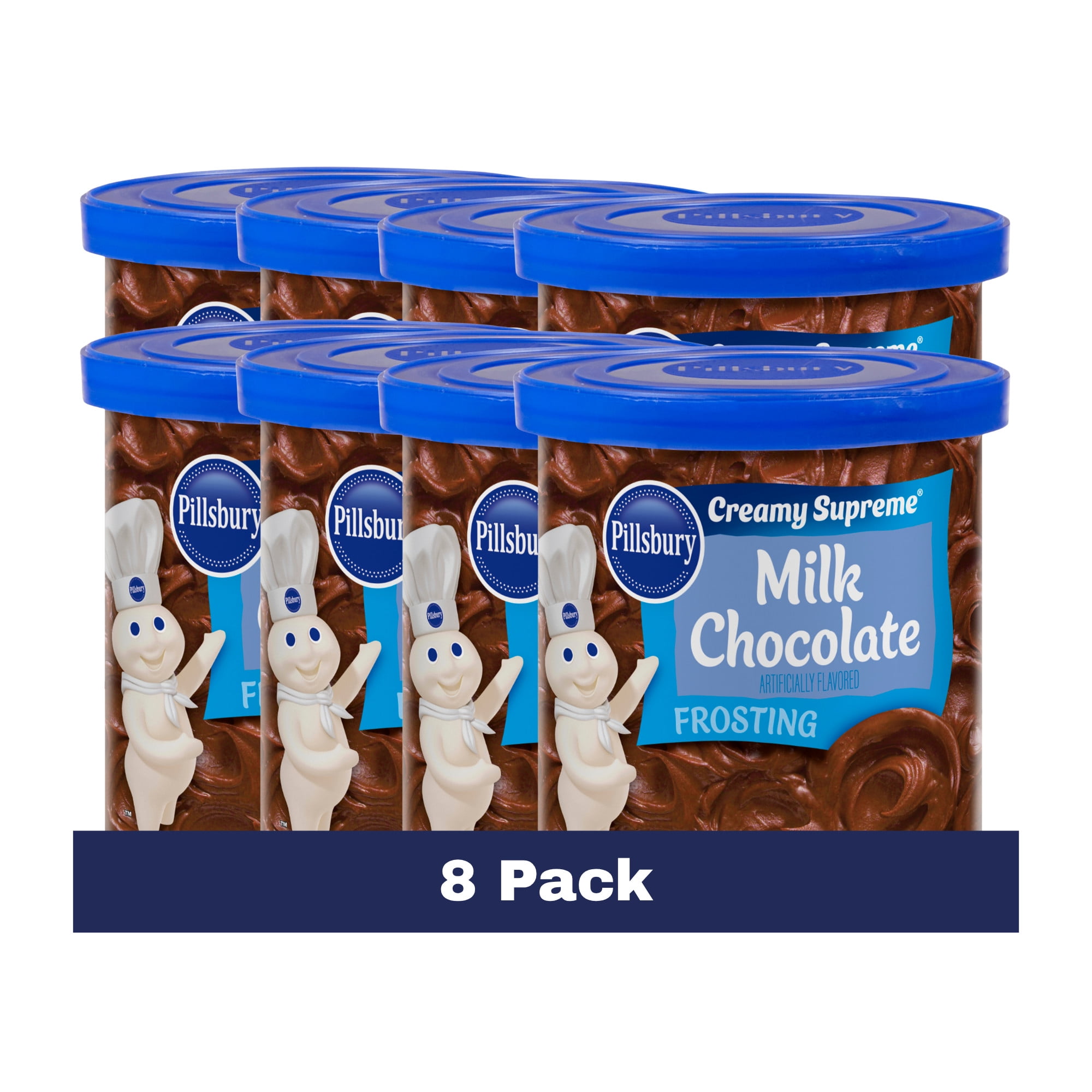 (8 pack) Pillsbury Creamy Supreme Milk Chocolate Frosting, 16 oz Tub ...