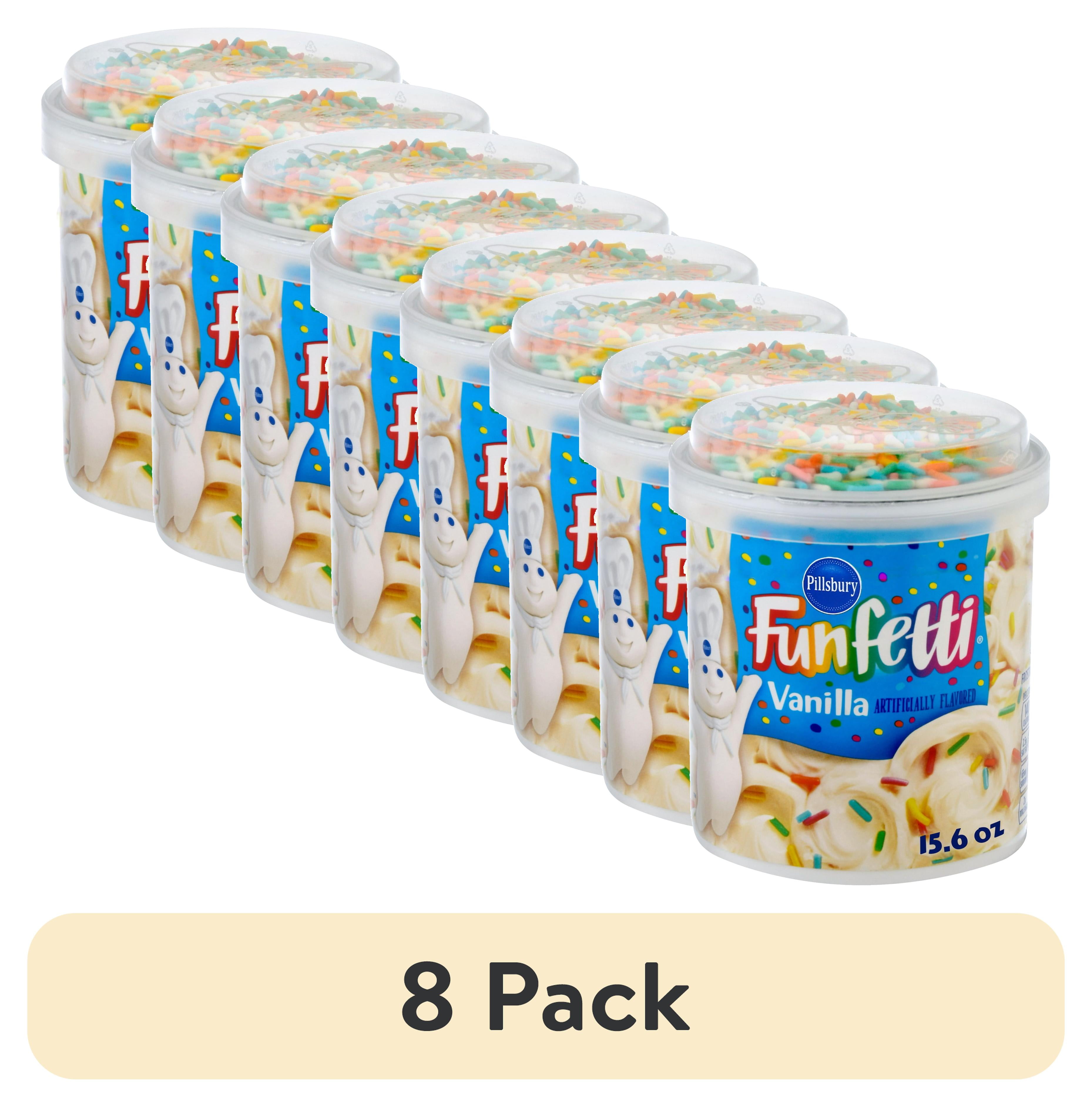 (8 pack) Pillsbury Funfetti Vanilla Frosting, 15.6 oz Tub - Walmart.com