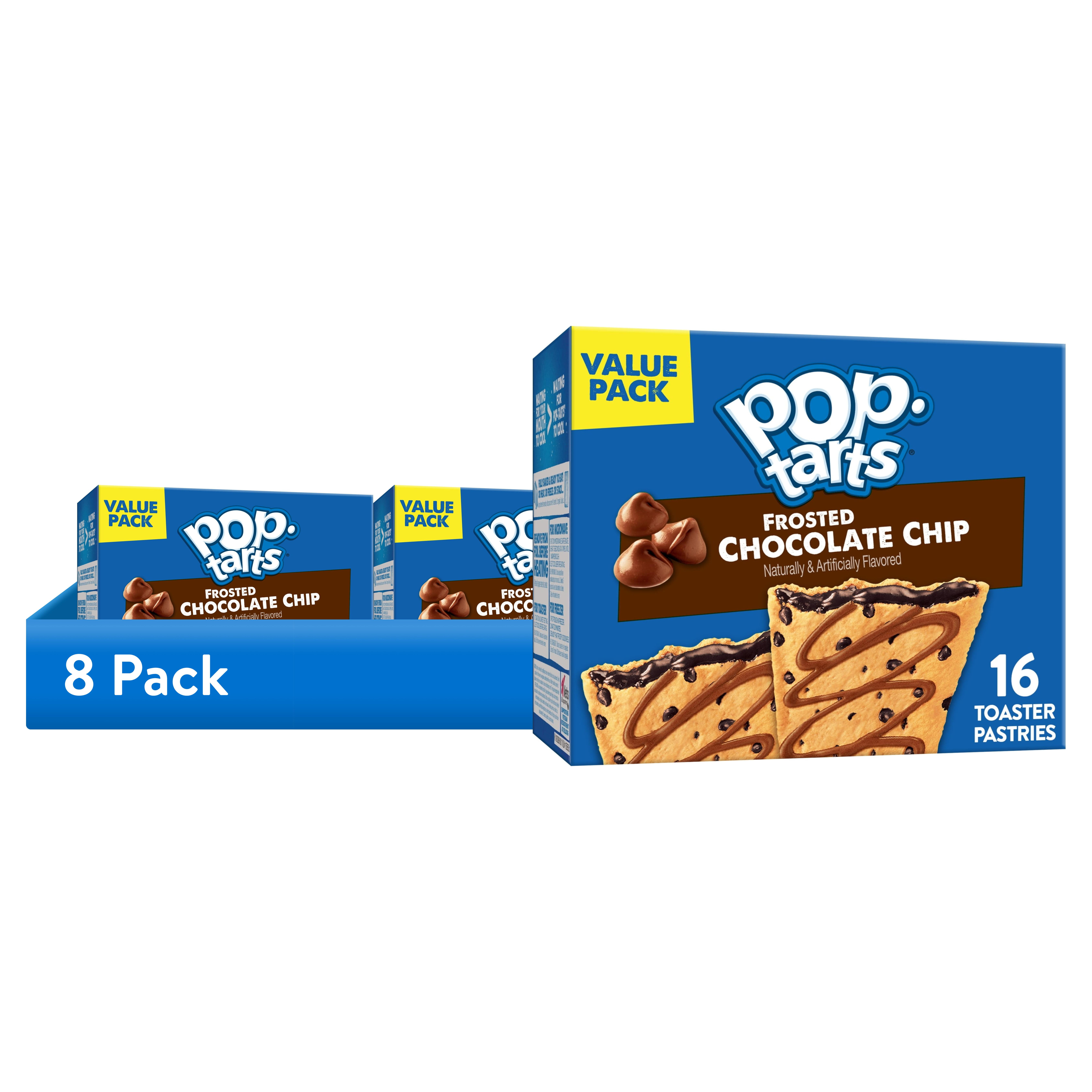 (8 pack) Pop-Tarts Chocolate Chip Drizzle Toaster Pastries, Breakfast ...