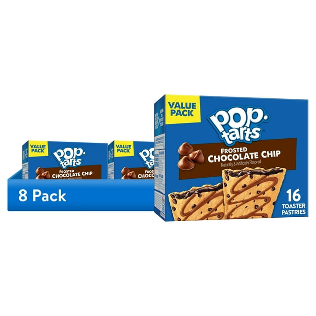 (8 pack) Pop-Tarts Chocolate Chip Drizzle Toaster Pastries, Breakfast Foods, Shelf-Stable, 27 oz ...
