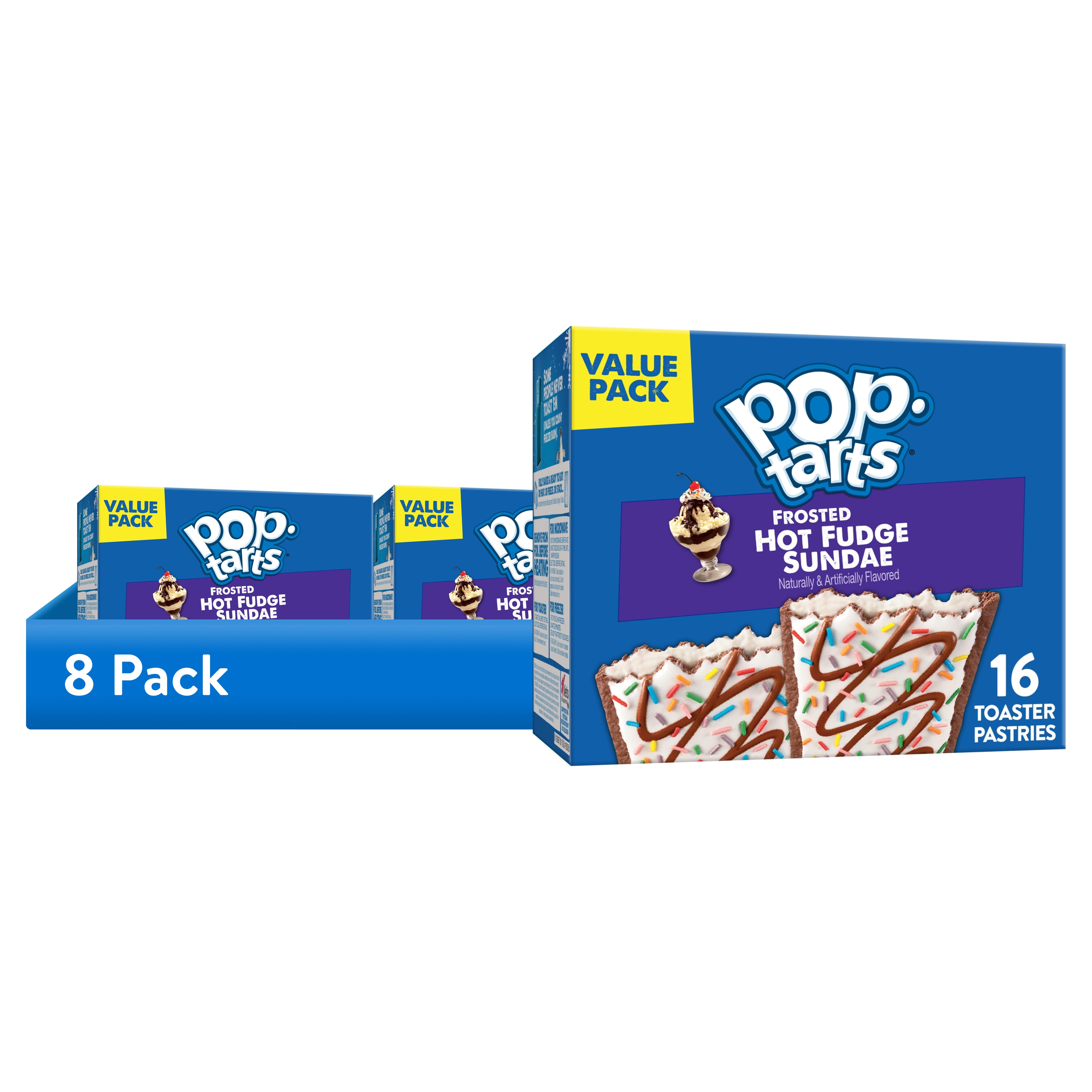 (8 pack) Pop-Tarts Frosted Hot Fudge Sundae Toaster Pastries, Breakfast ...