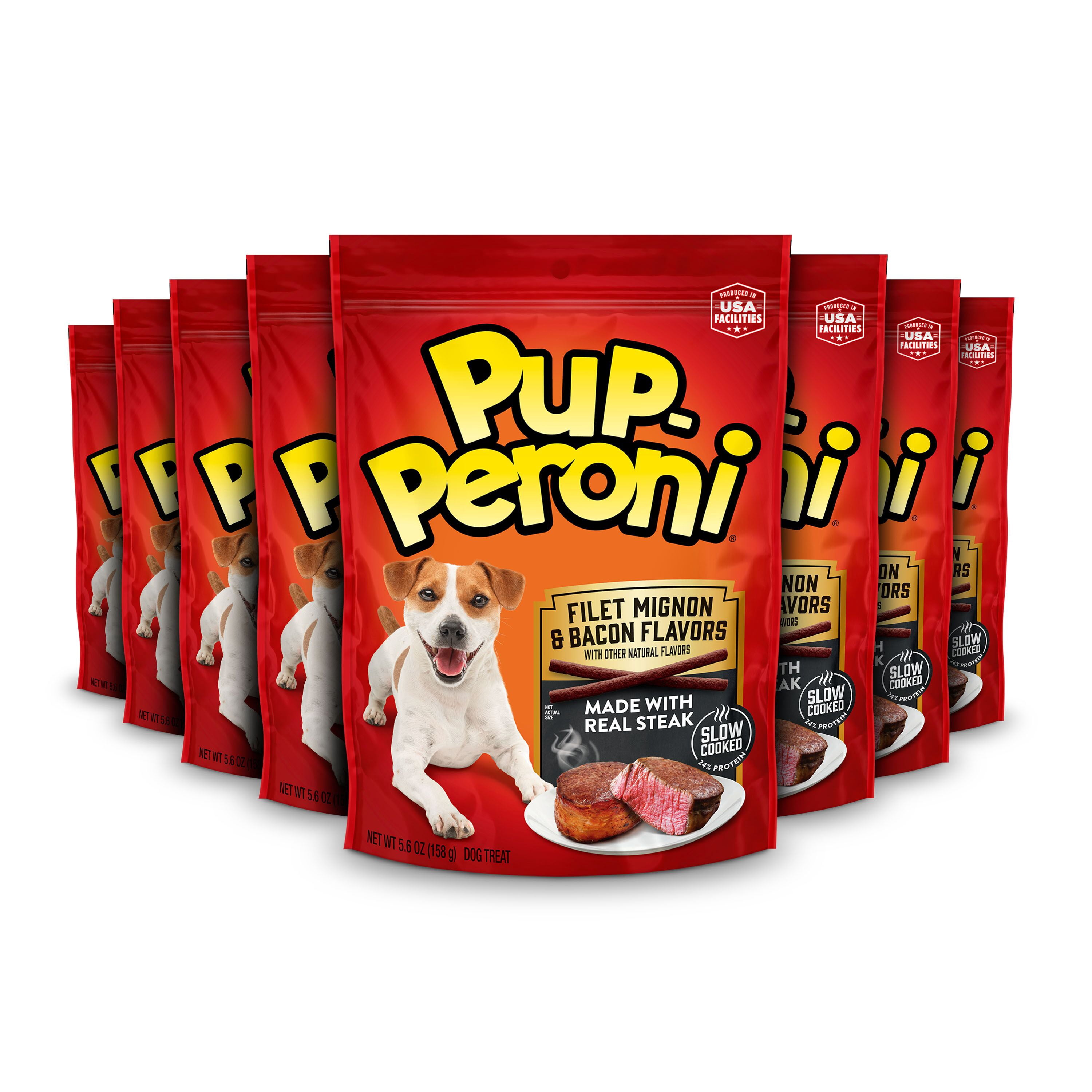 (8 pack) Pup Peroni Filet Mignon & Bacon Flavor Dog Treats, 5.6 Ounce ...