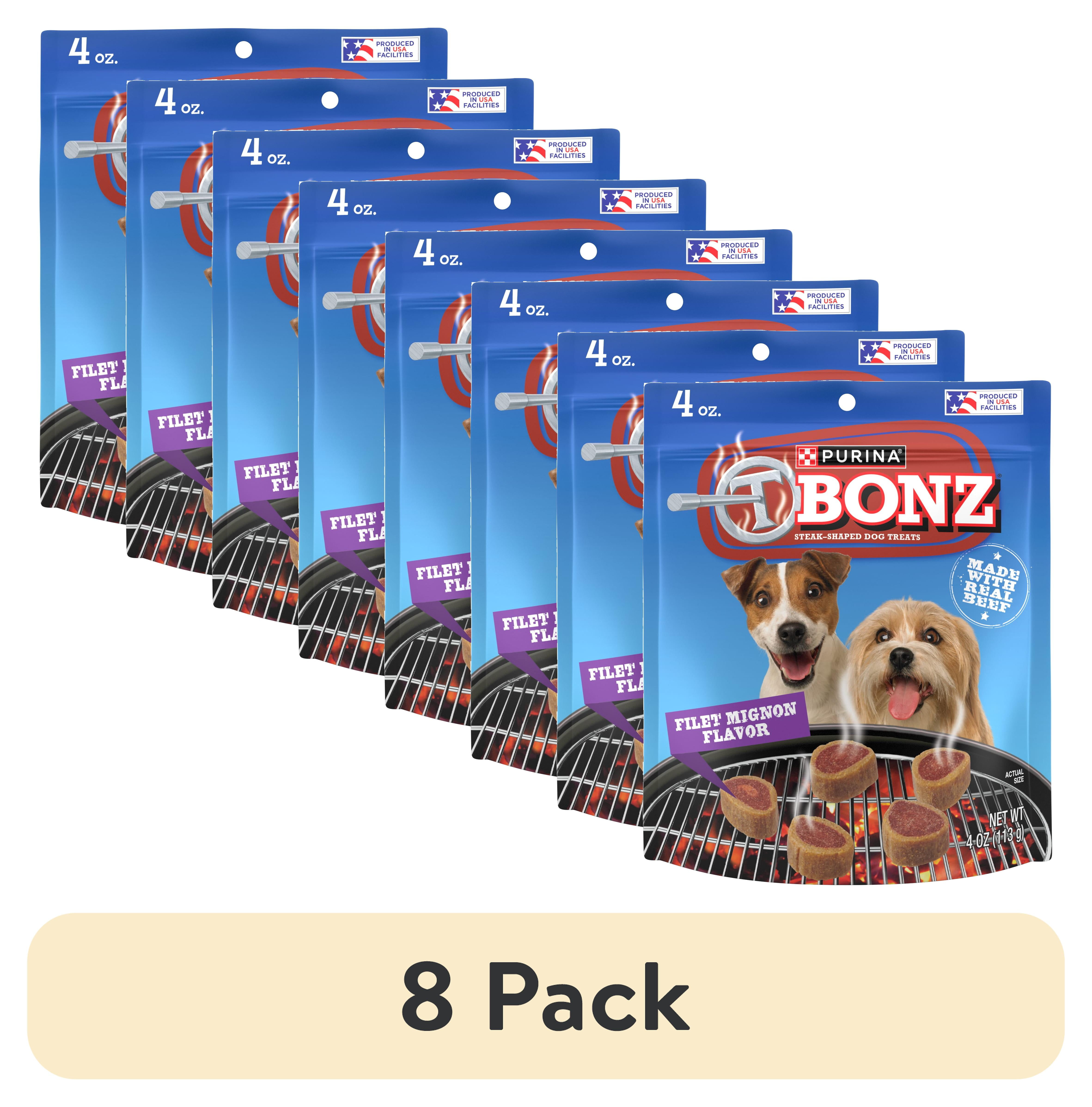 (8 pack) Purina T-Bonz Dog Treats with Filet Mignon Flavor & Real Beef ...