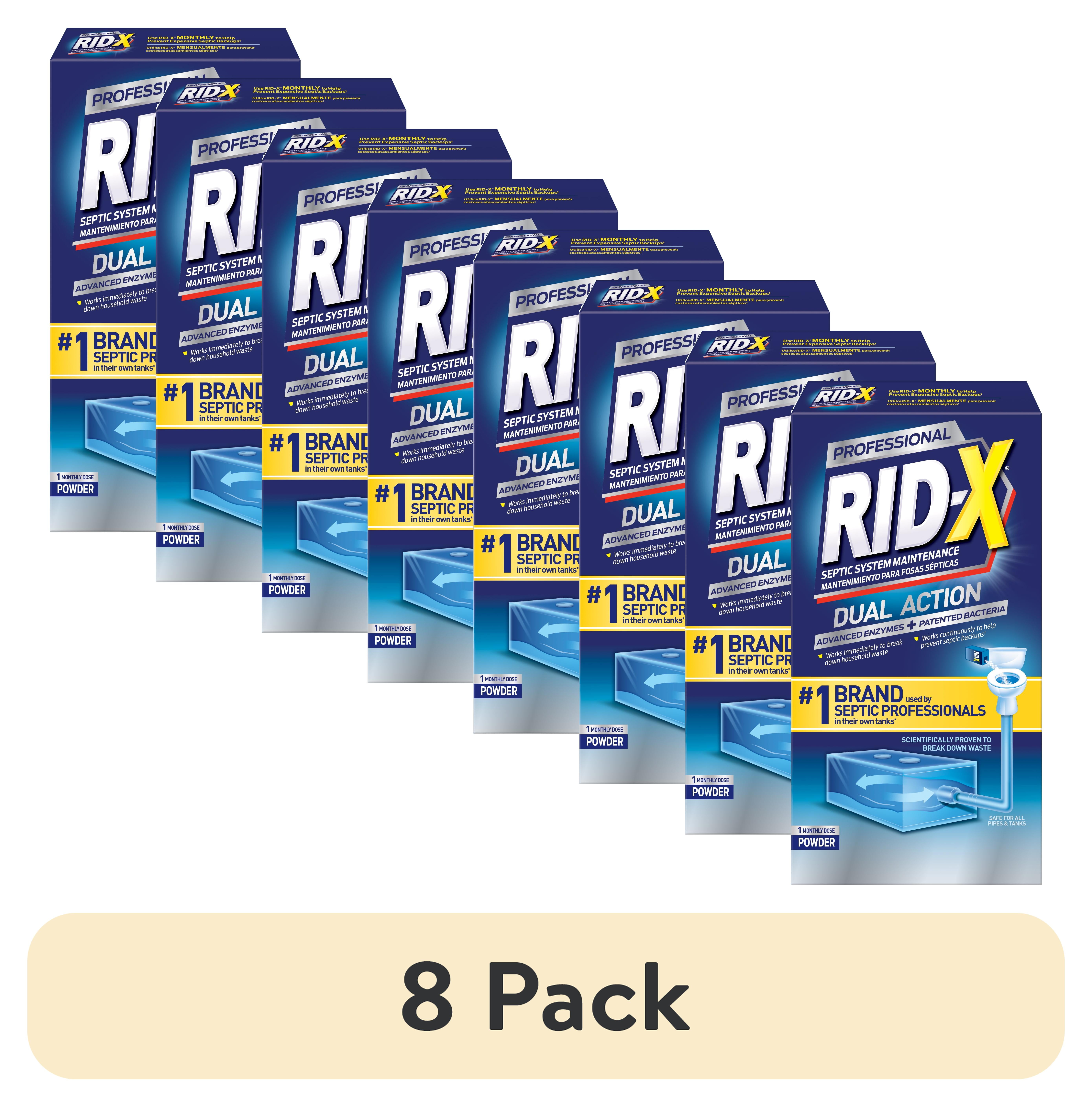 (8 pack) Rid-X Professional Septic Tank Treatment Powder, 1 Month ...