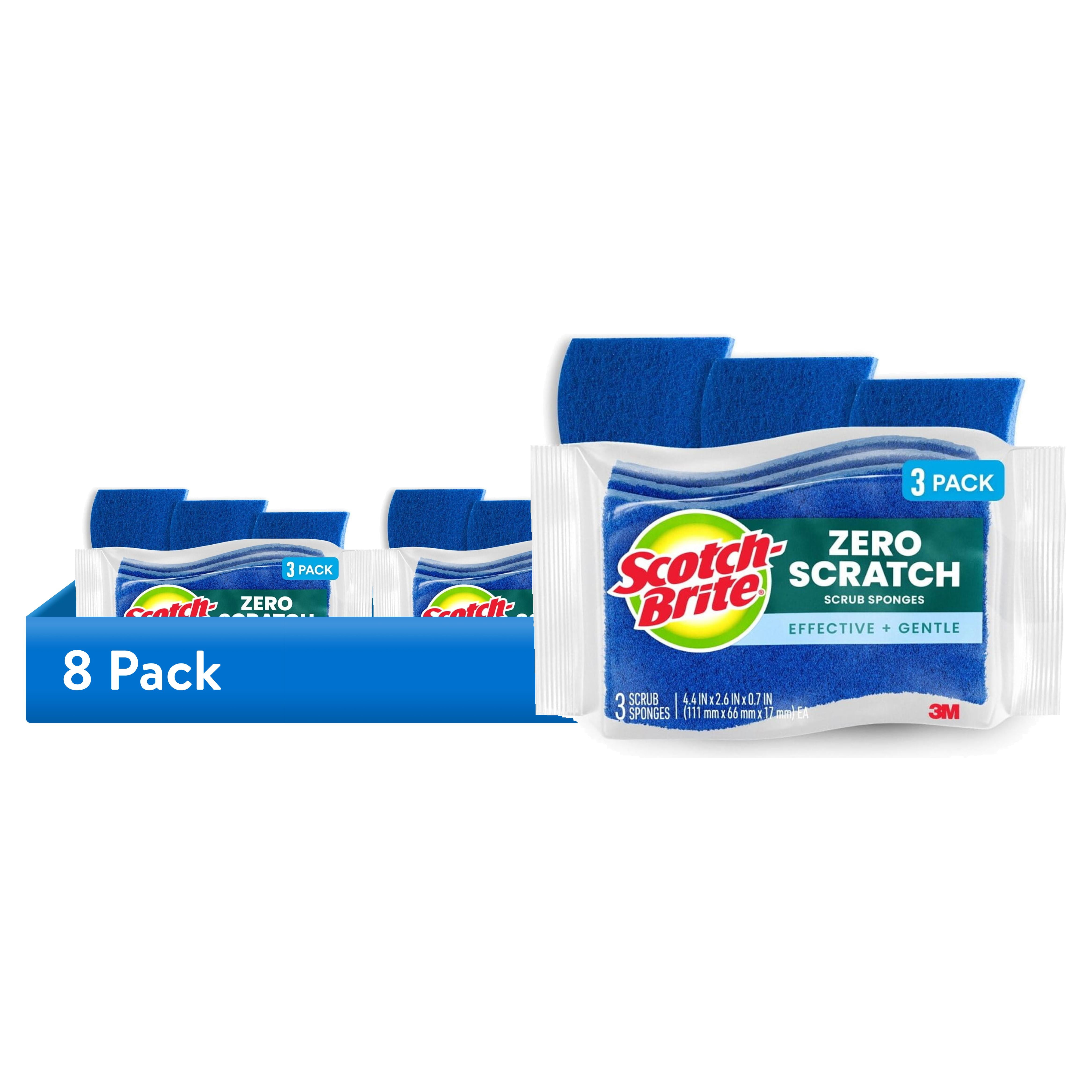 (8 pack) Scotch-Brite Non-Scratch, Zero Scratch Scrub Sponge, 3 Sponges ...