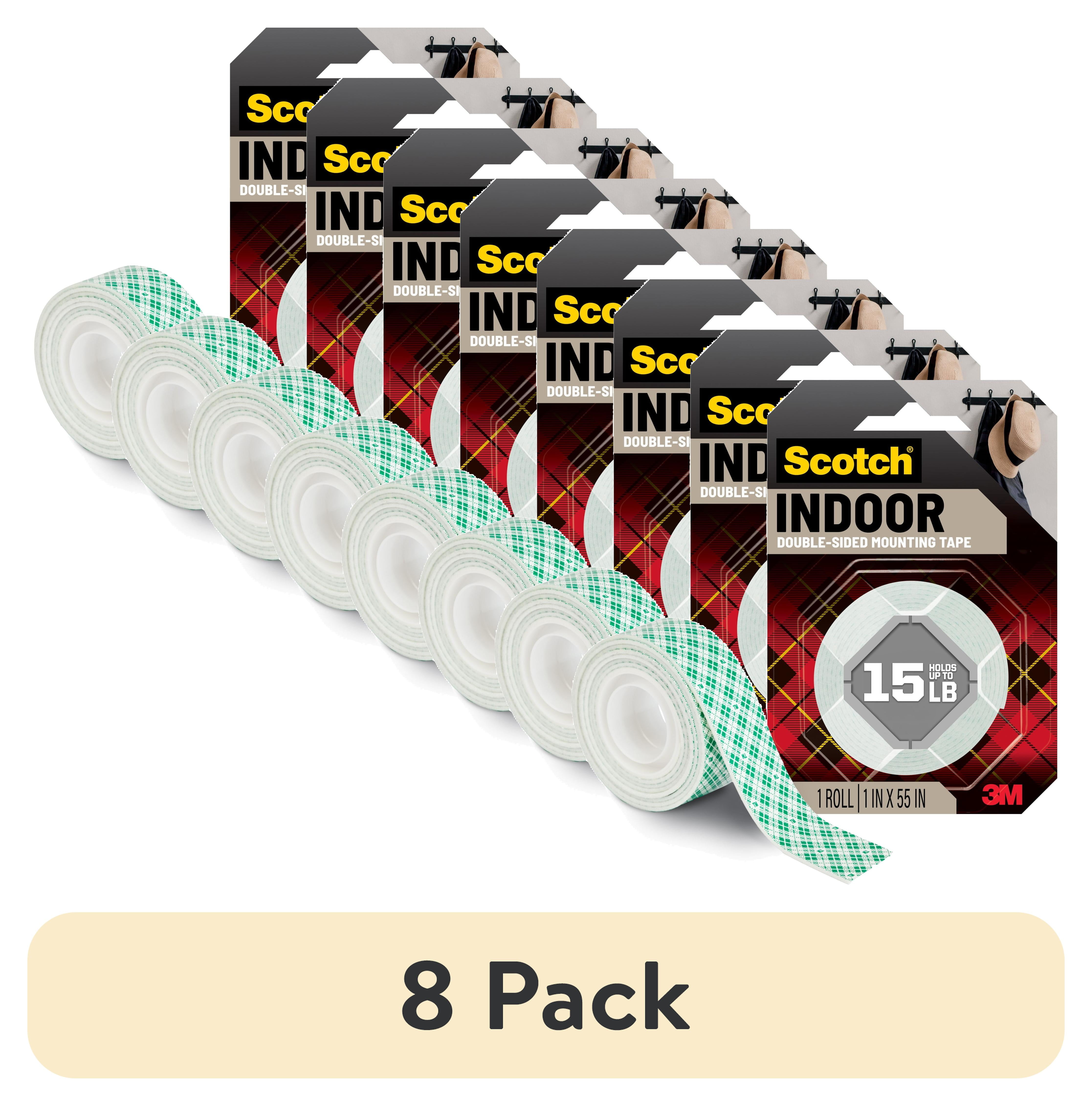 (8 pack) Scotch-Mount Indoor Double-Sided Mounting Tape, 1 in x 55 in ...