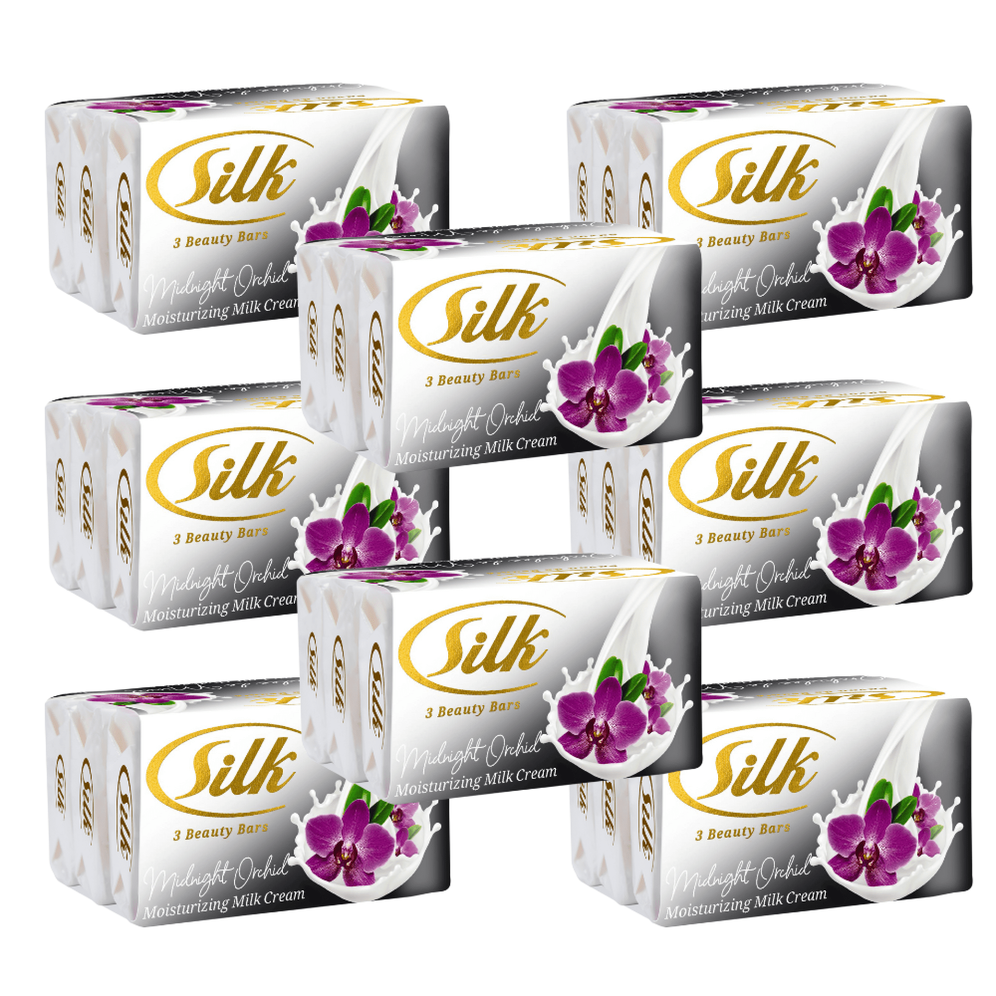 (8 pack) Silk Midnight Orchid Bar Soap, Moisturizing Hand Soap with ...
