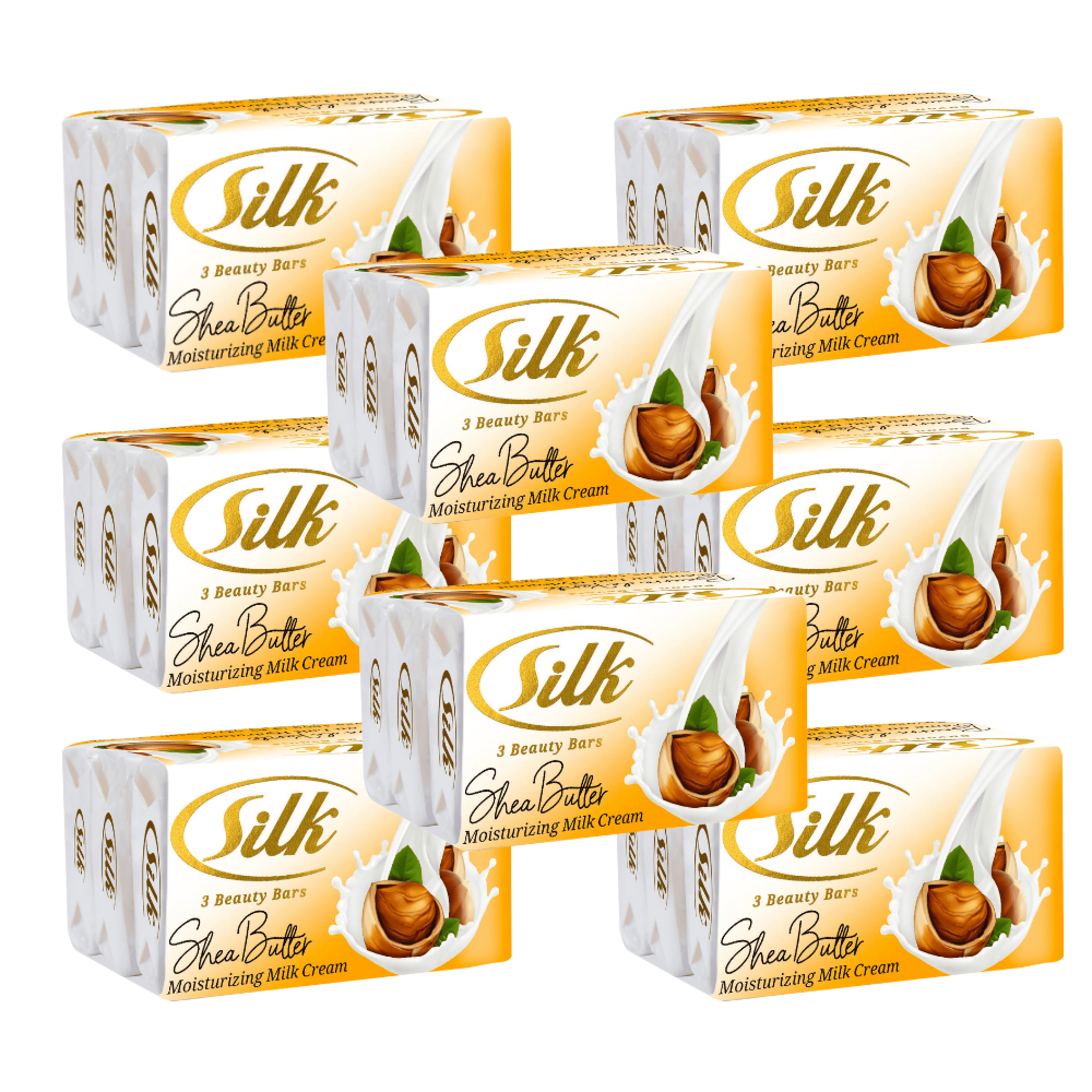 (8 pack) Silk Shea Butter Bar Soap, Moisturizing Hand Soap with ...