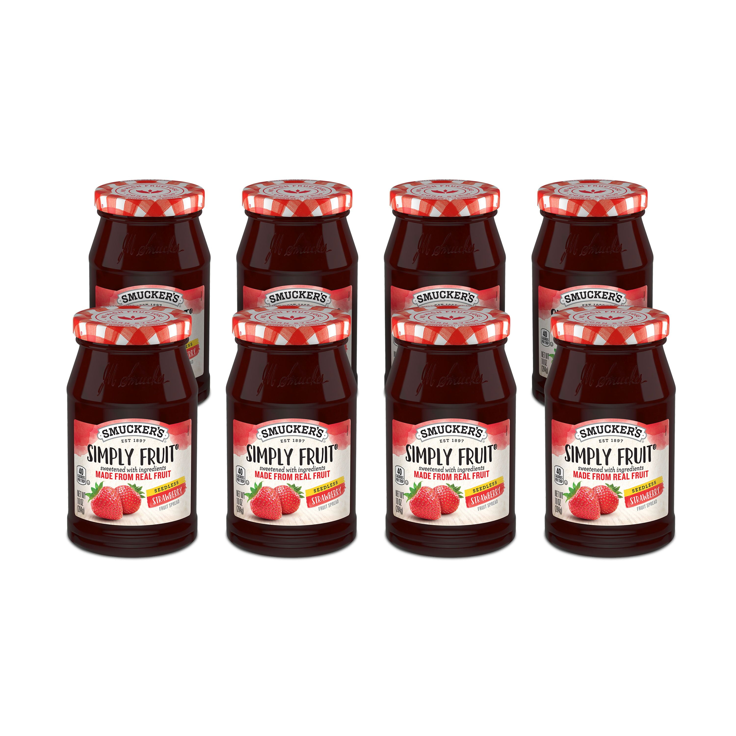 (8 pack) Smucker's Simply Fruit Seedless Strawberry Fruit Spread, 10 oz ...