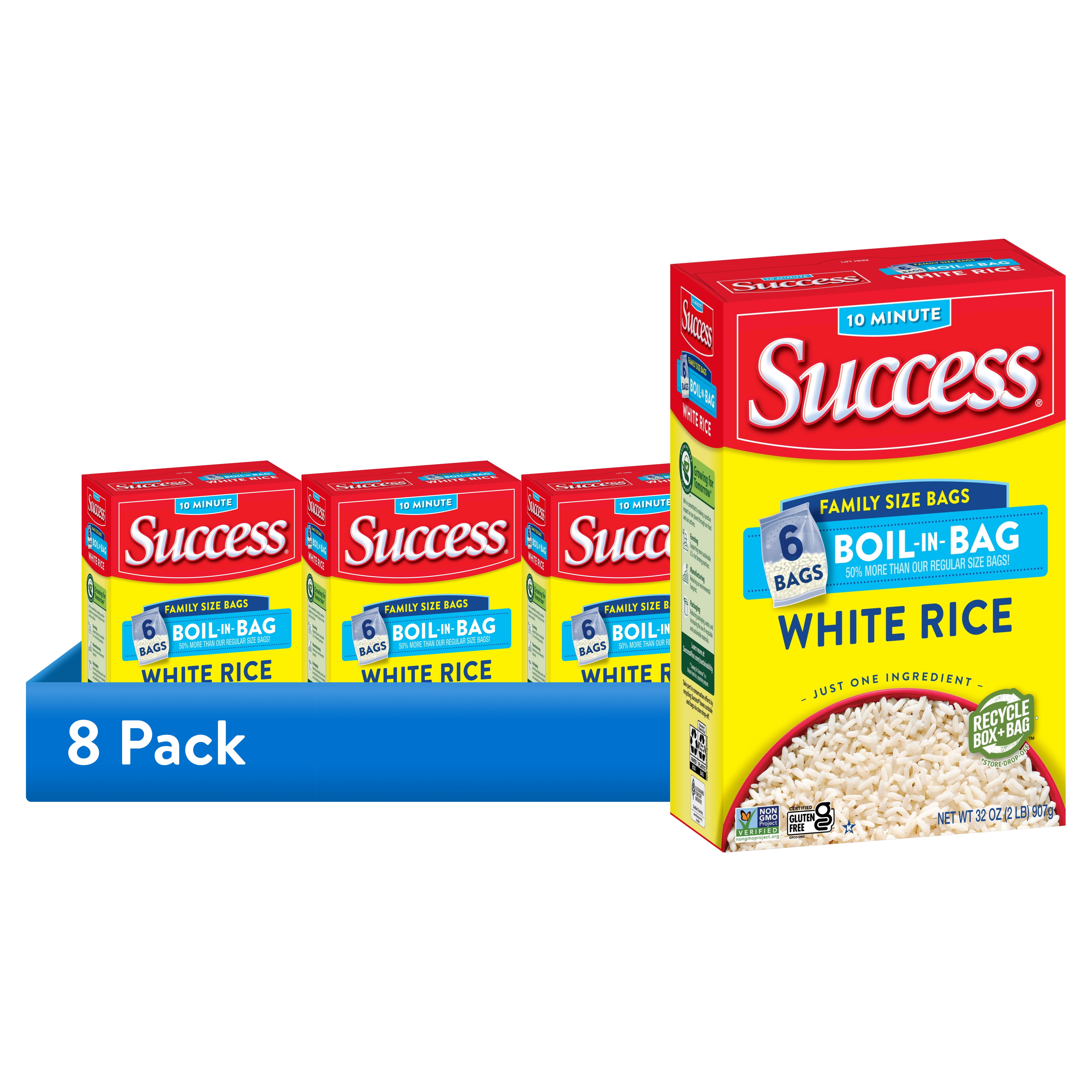 (8 pack) Success Boil-in-Bag Rice, Precooked Long Grain White Rice ...
