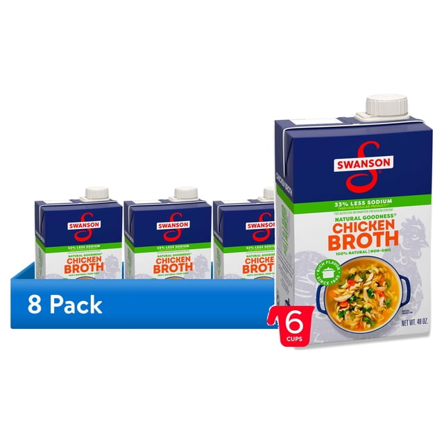 (8 pack) Swanson Natural Goodness Chicken Broth, 48 oz Carton - Walmart.com
