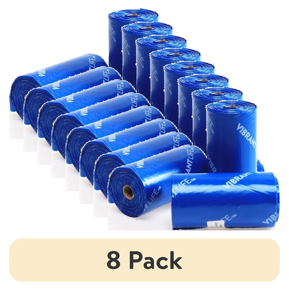 (8 pack) Vibrant Life Dog Poop Bags, Leak Proof, Strong Waste Bag For ...