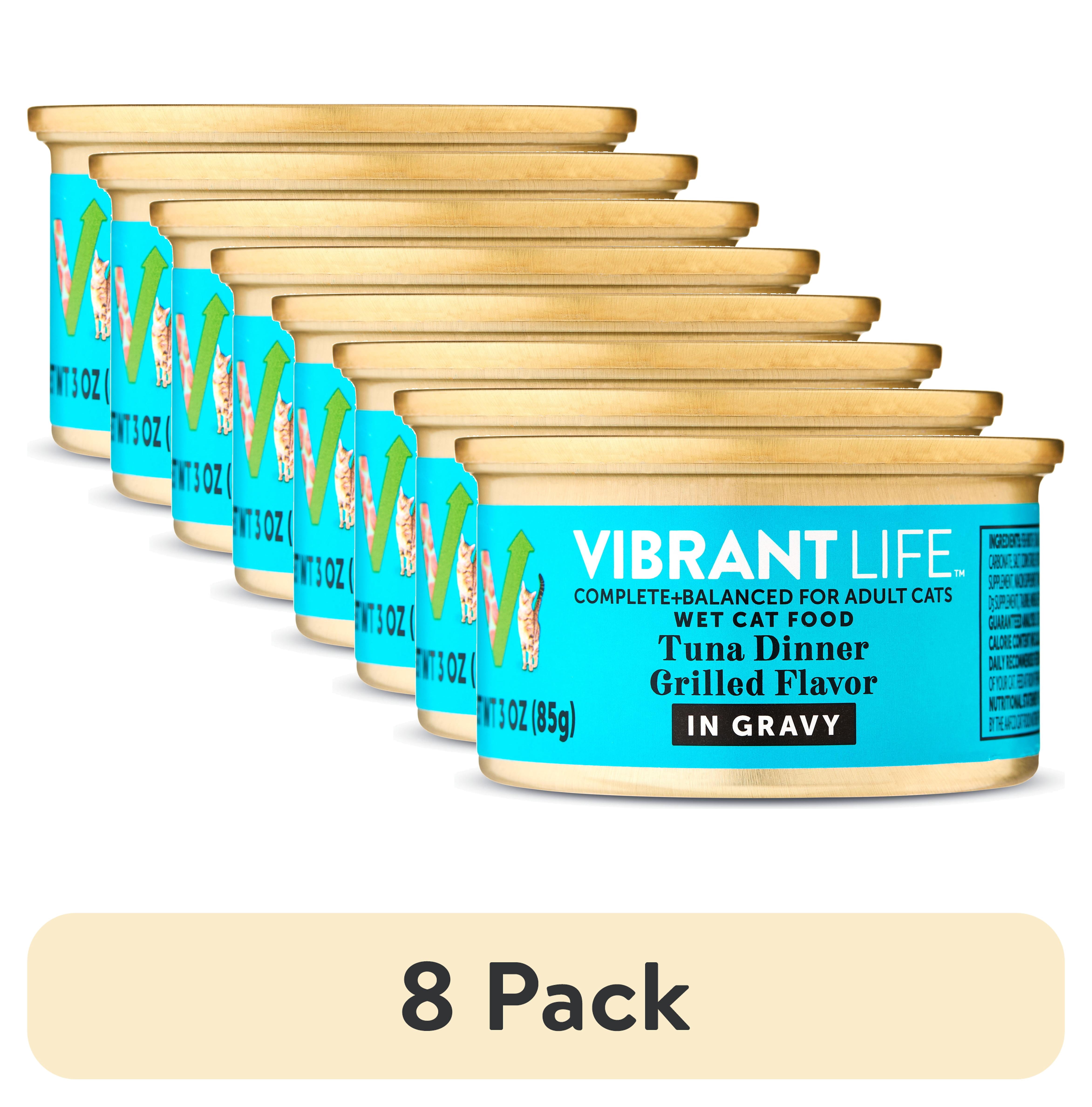 (8 pack) Vibrant Life Tuna Dinner Grilled Cuts in Gravy Wet Cat Food, 3 ...