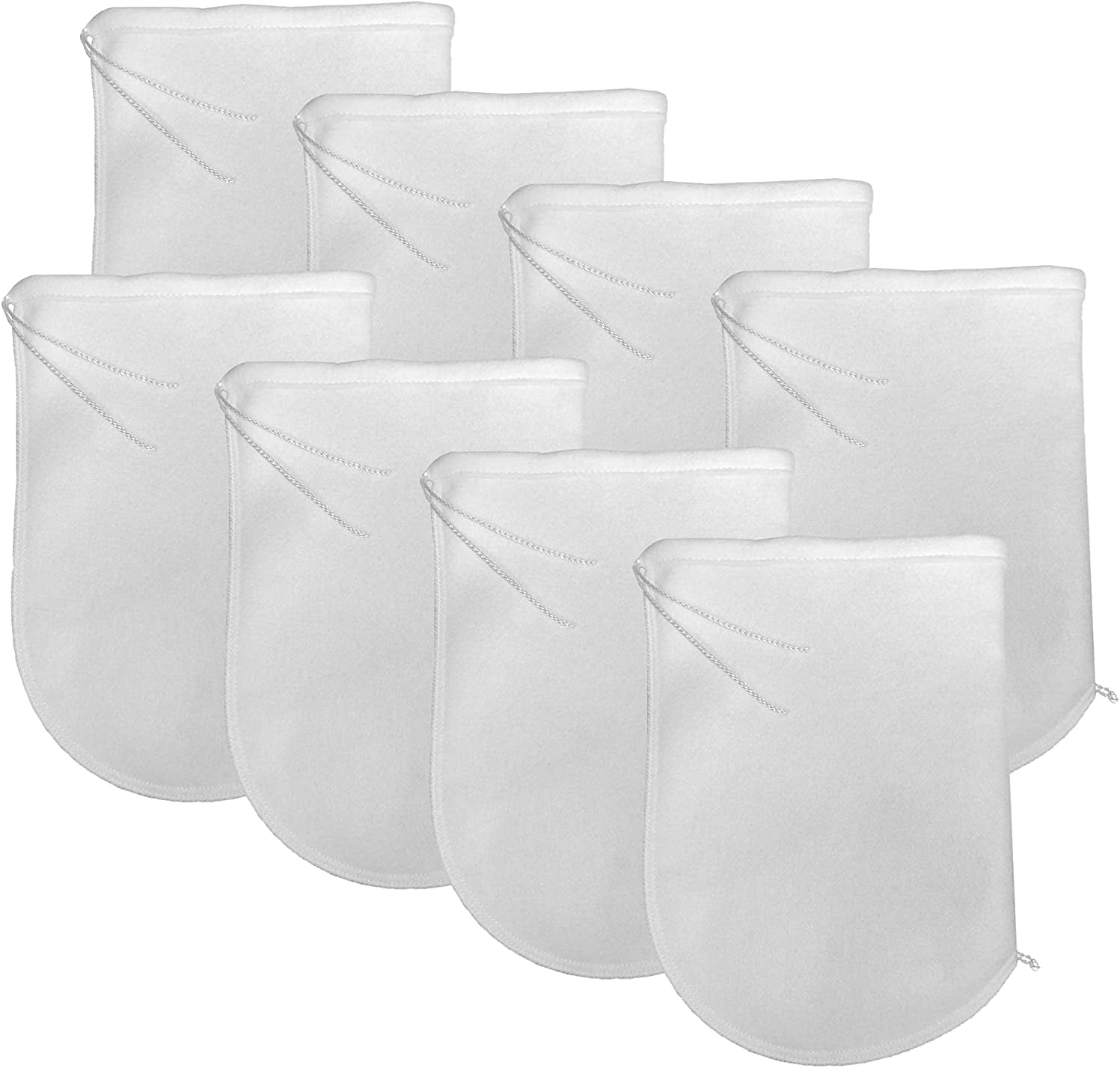 8 pack - XL Drawstring Filter Socks 200 Micron - 7 Inch Wide Opening x ...