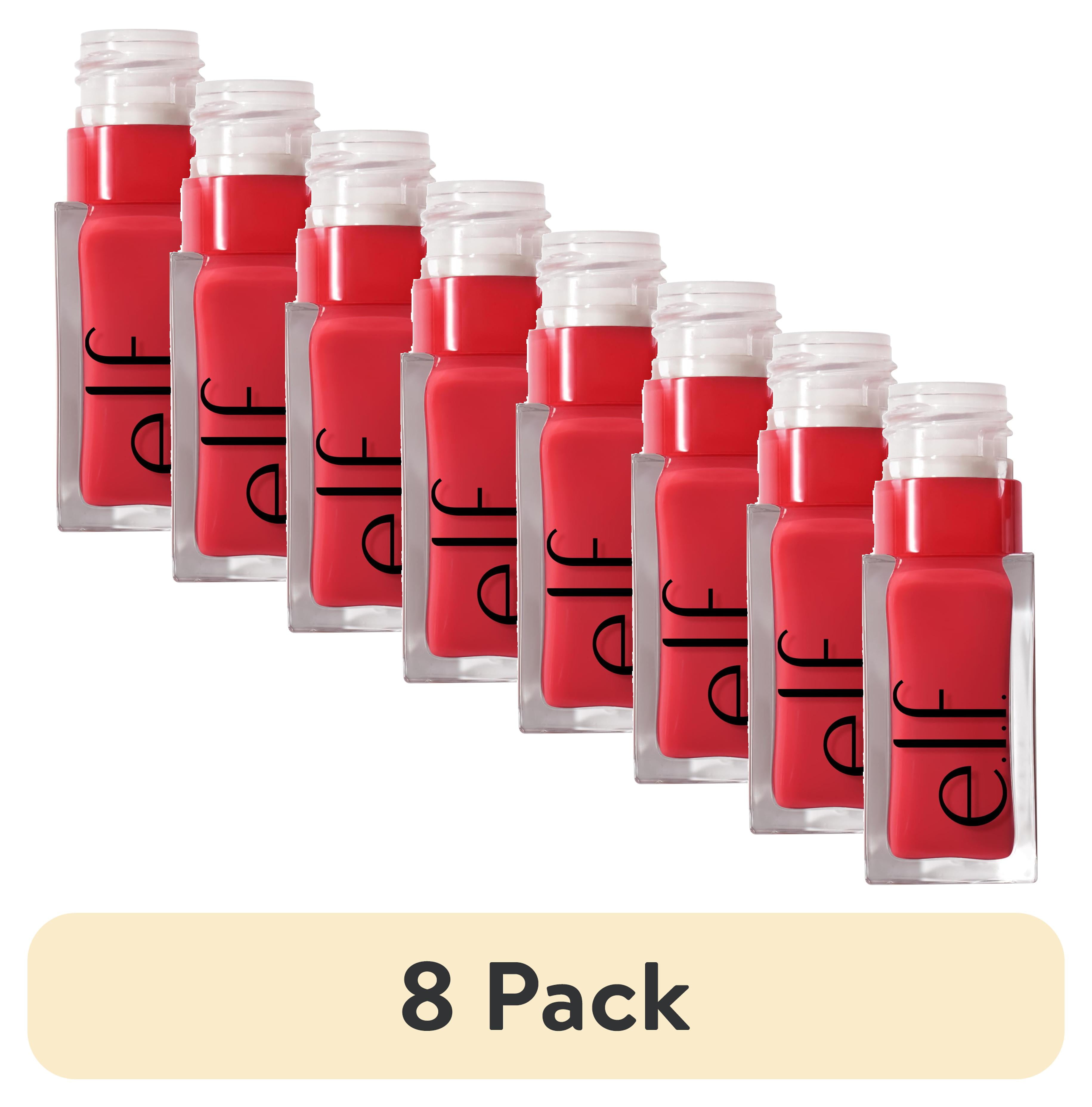 (8 pack) e.l.f. Glow Reviver Lip Oil, Red Delicious, 0.25 fl. oz ...