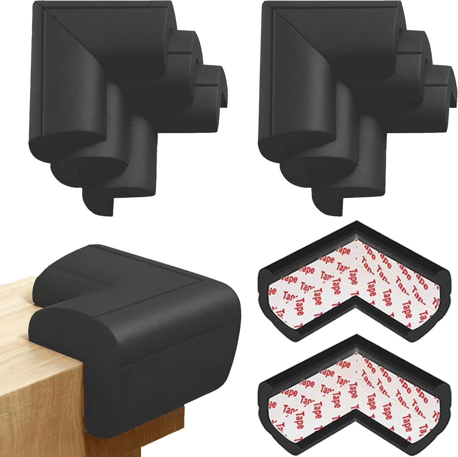 8-pack large size child table corner protectors, soft rubber foam ...