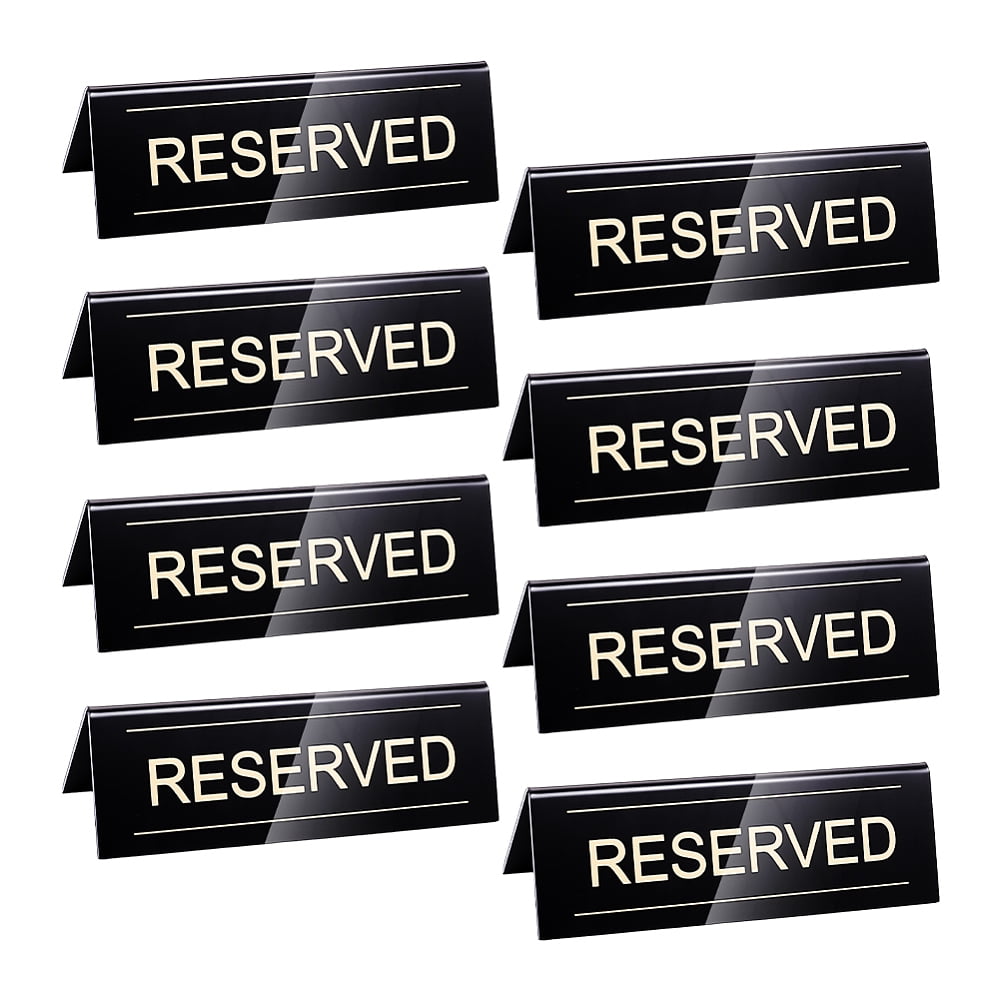 8 pc Acrylic Reserved Table Signs Tent Signs for Restaurant Bar Black ...