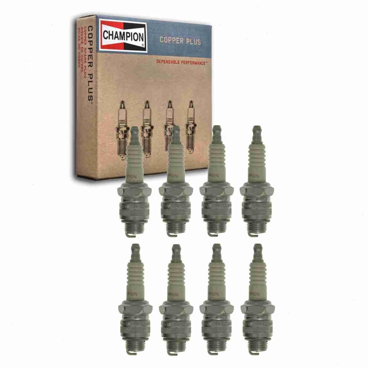 8 pc Champion 102 Copper Plus Spark Plugs for 14R3 407L A2C AS4C CR43 ...