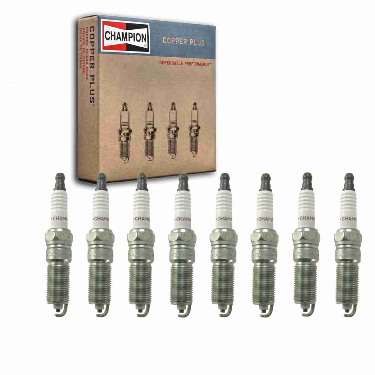 8 pc Champion 470 Copper Plus Spark Plugs for RE14MCC5 Ignition Wire ...