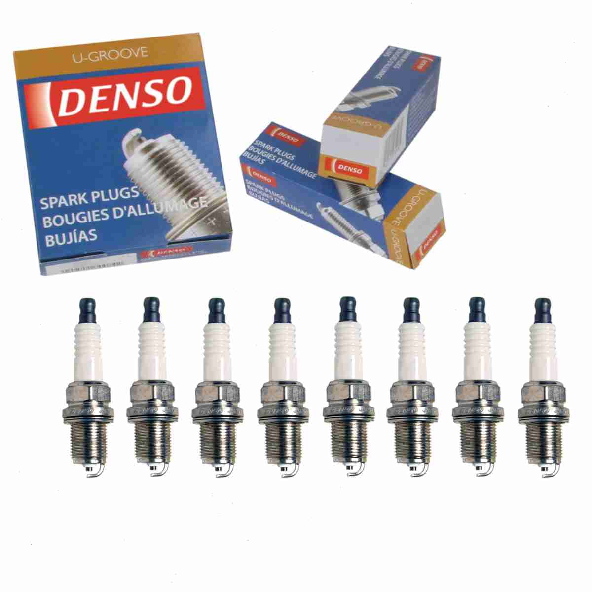 8 pc DENSO Standard U-Groove Spark Plugs compatible with Dodge Durango ...