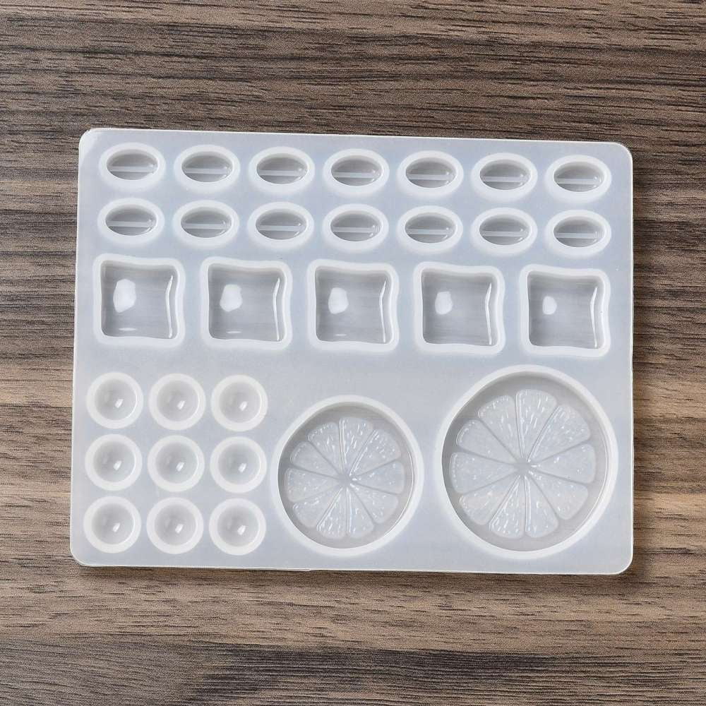 8 pc DIY Lemon Slice Ice Block Coffee Bean Filling Silicone Molds Resin ...