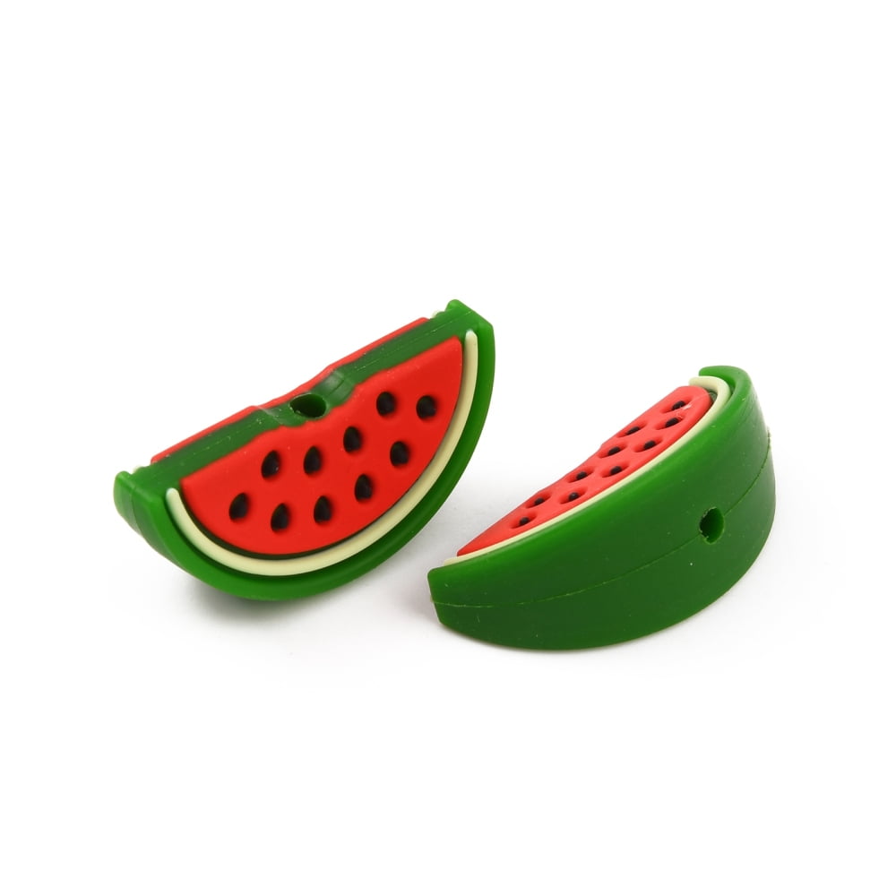 8 pc Food Grade Eco-Friendly Silicone Beads Watermelon Red 13x30x12mm ...