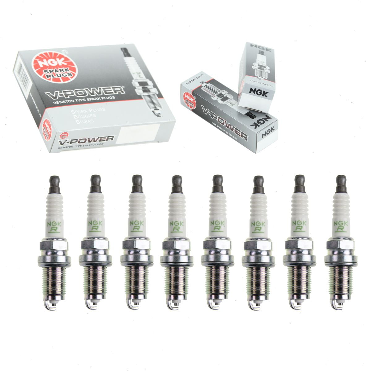8 pc NGK 92566 V-Power Spark Plugs for Ignition Wire Secondary ...