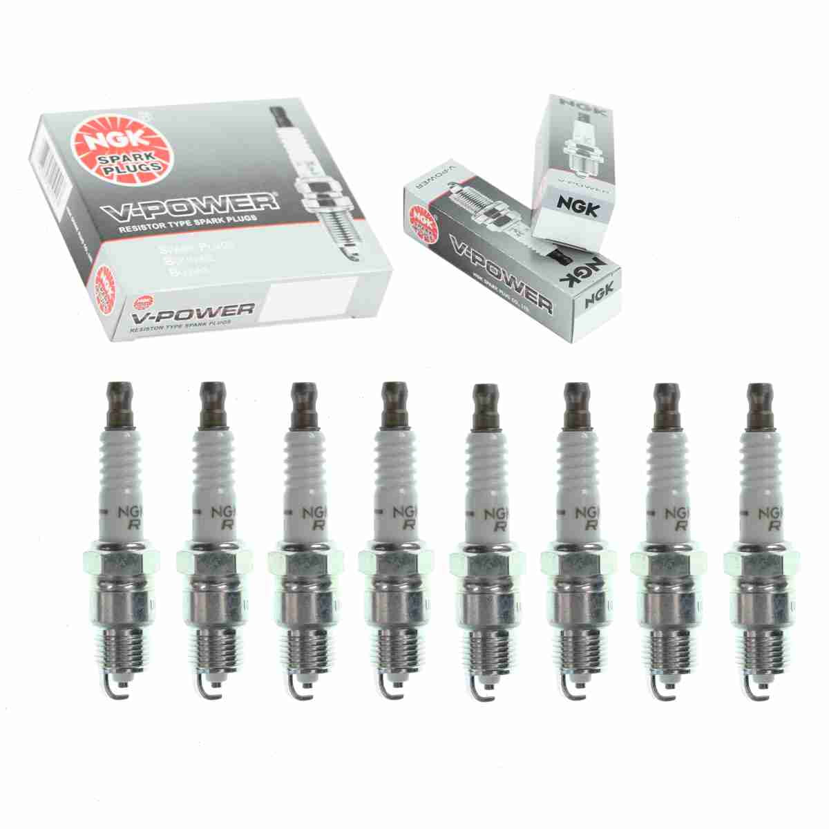 8 pc NGK V-Power Spark Plugs compatible with Ford F-150 5.0L V8 1989 ...