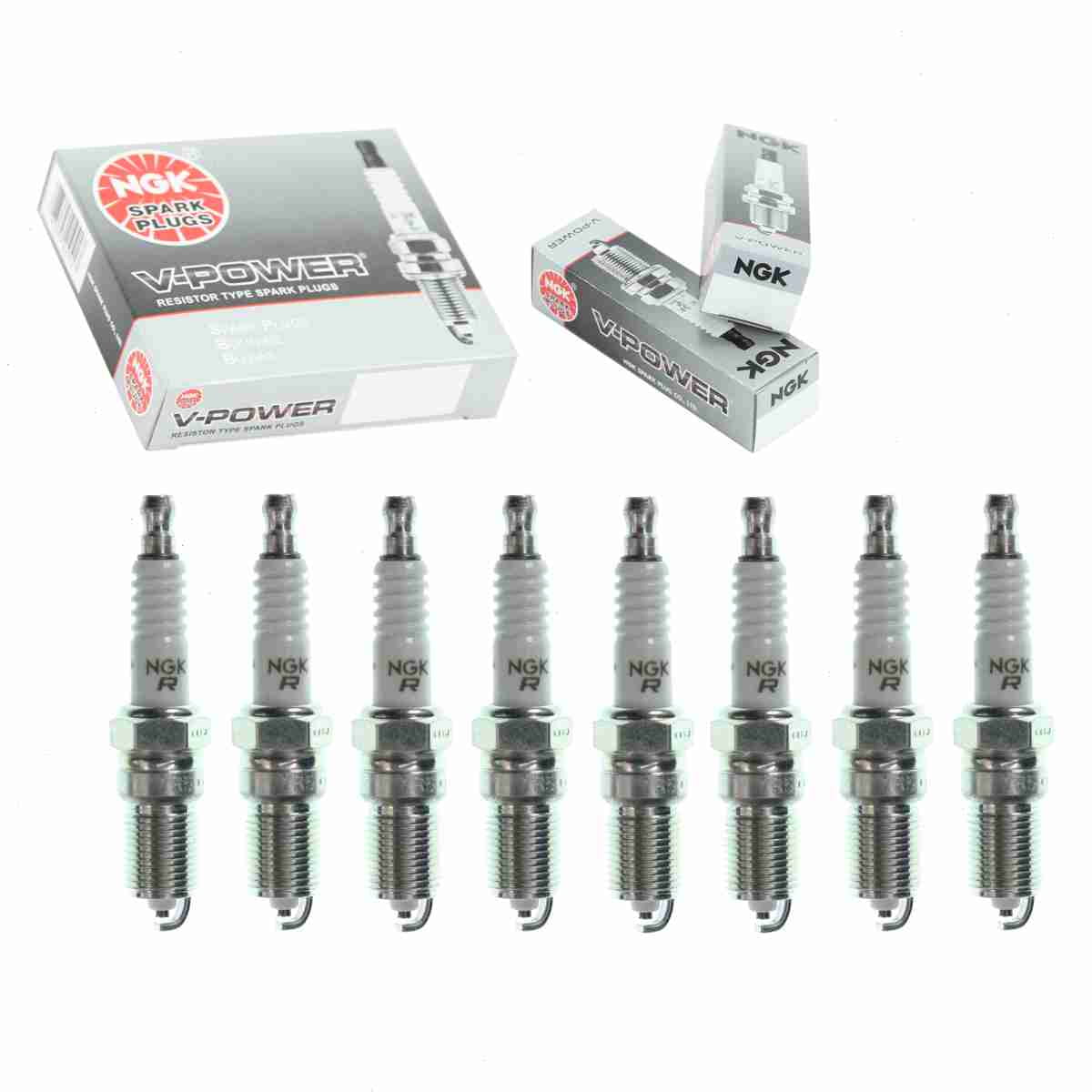 NGK V-Power Spark Plugs, 8 pc, GMC Yukon 4.8L, 5.3L, 5.7L, 6.0L, 6.2L ...