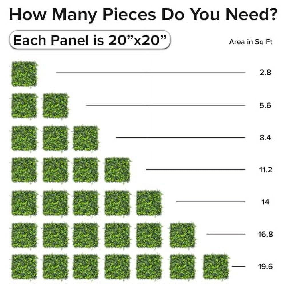 8 pcs 20" x 20" Artificial Boxwood Panel Hedge Topiary Plant Grass ...