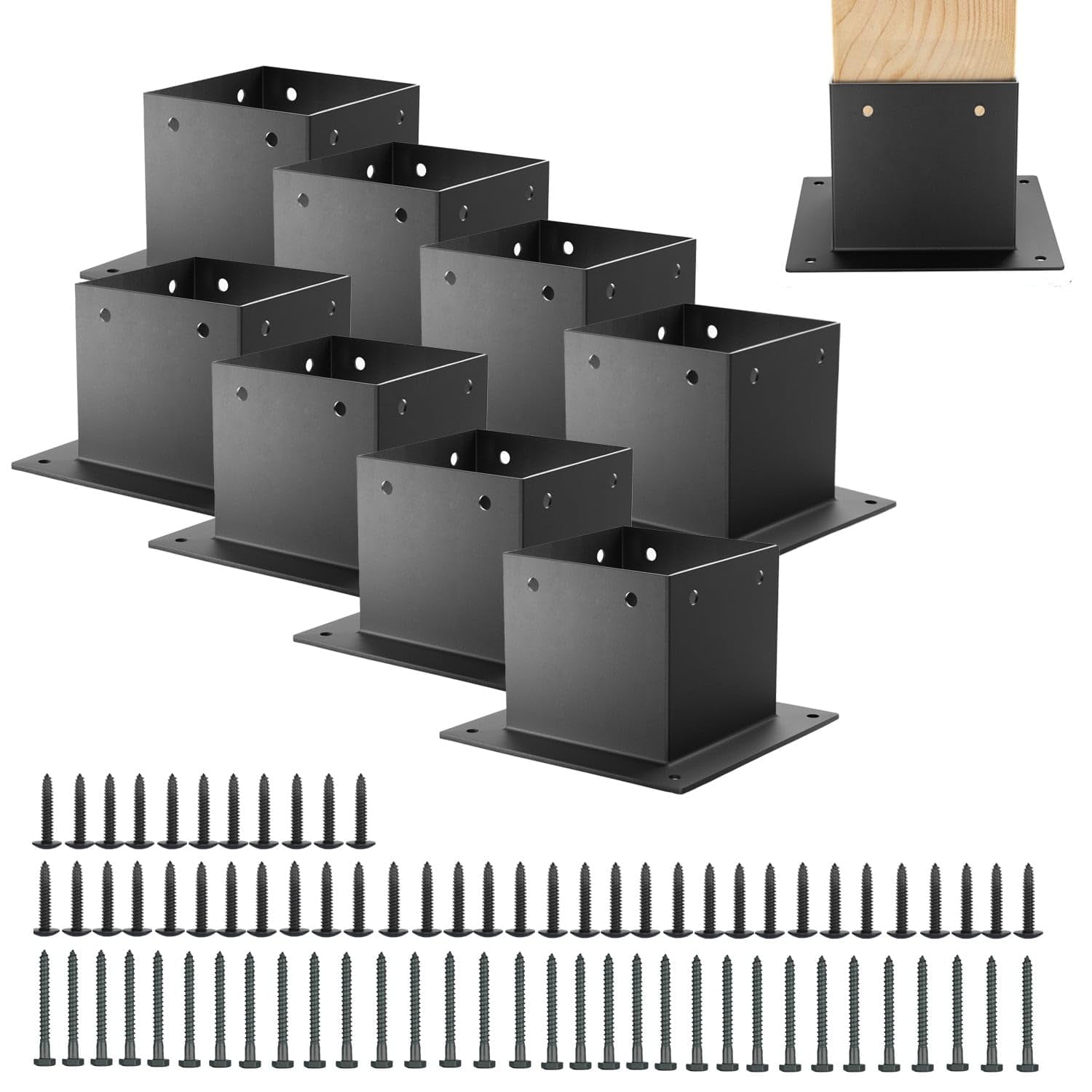 8 pcs 4x4 Stainless Steel Deck Post Base | Internal 3.5"X3.5"| 13GA ...