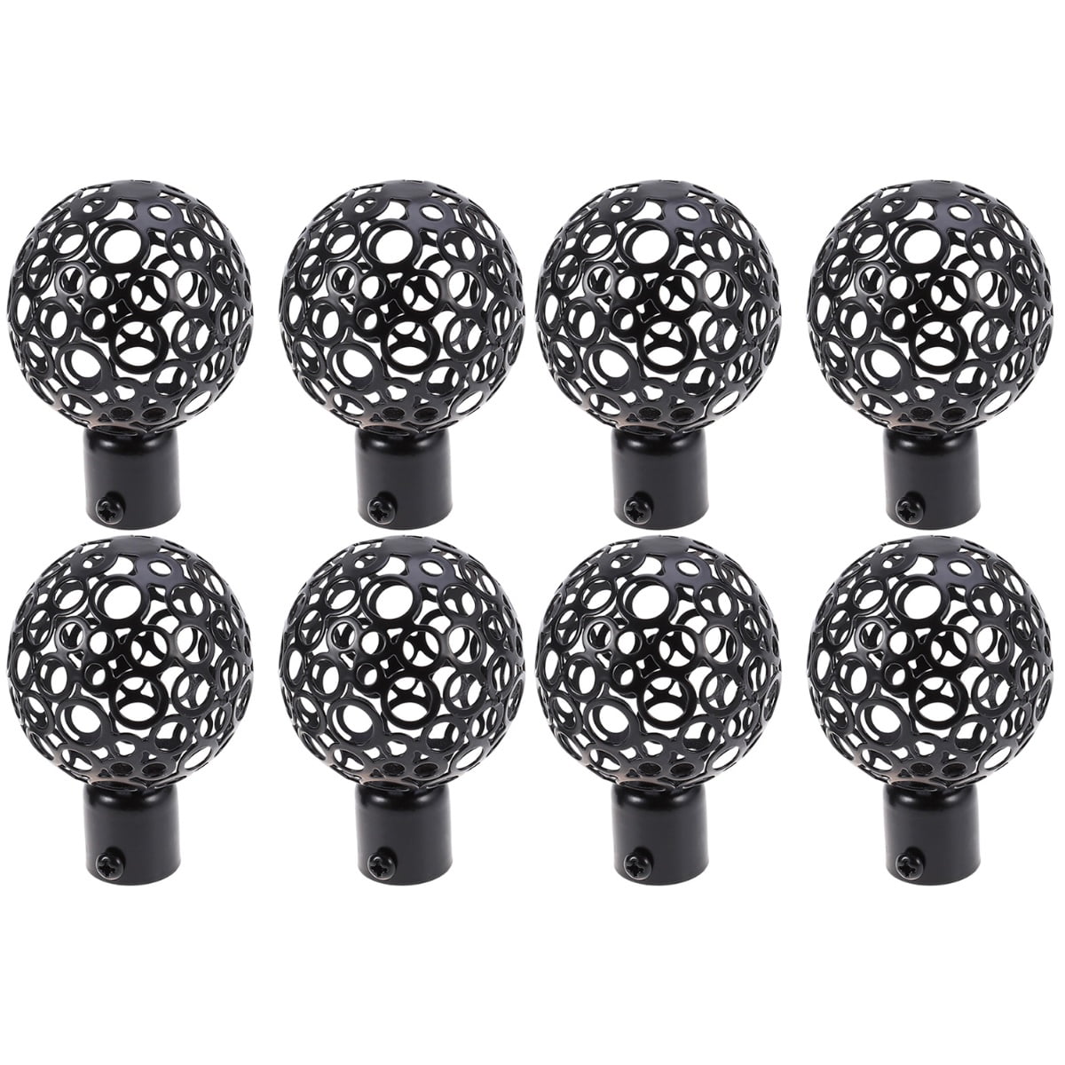 8 pcs Curtain Finials hollow out Finials Drapery Rail Pole Head Caps ...