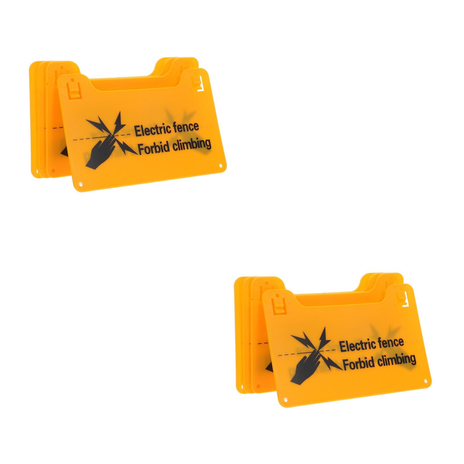 8 pcs Electric Fence Warning Signs Plastic Electric Fence Safe Signs ...