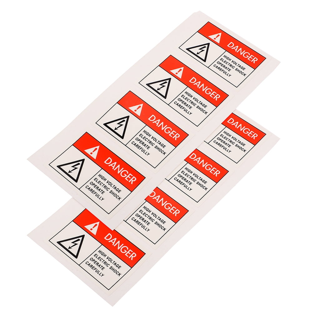 8 pcs Electric Shocks Warning Labels Danger Sign Caution High Voltage ...