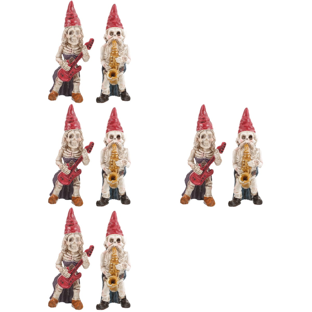 8 pcs Garden Gnome Skeleton Aquarium Resin Statue Skeleton Gnome Decor ...