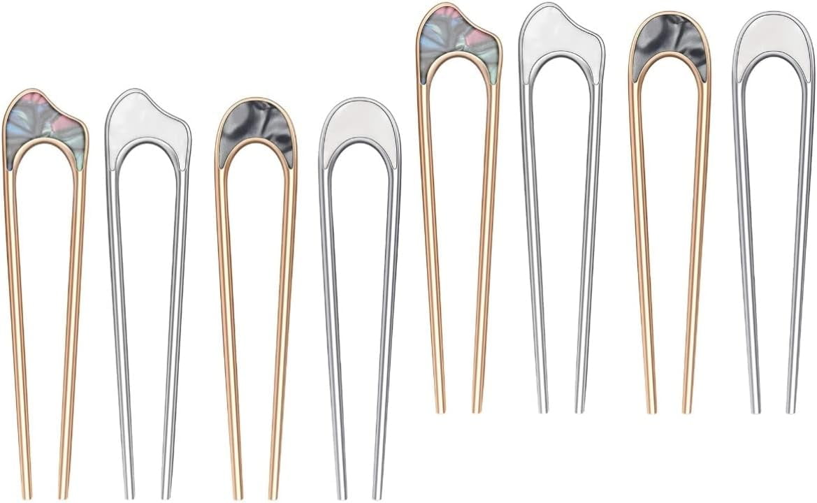 8 pcs Hairstyle Pins Accessories Shaped Women+ Clips Metal U- Retro Pin ...