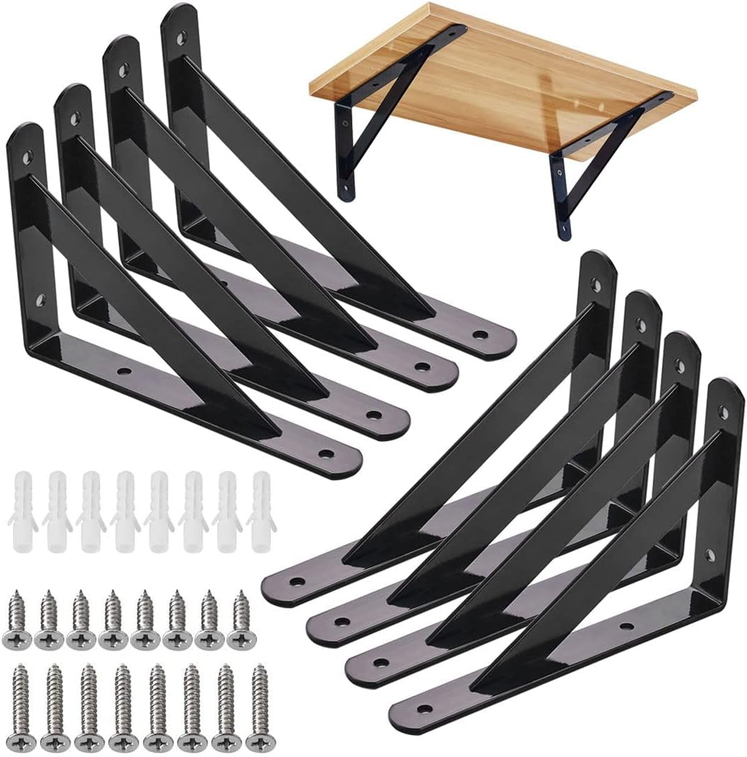 8 pcs Heavy Duty Triangle Shelving Brackets - Wall Mounted Shelf ...
