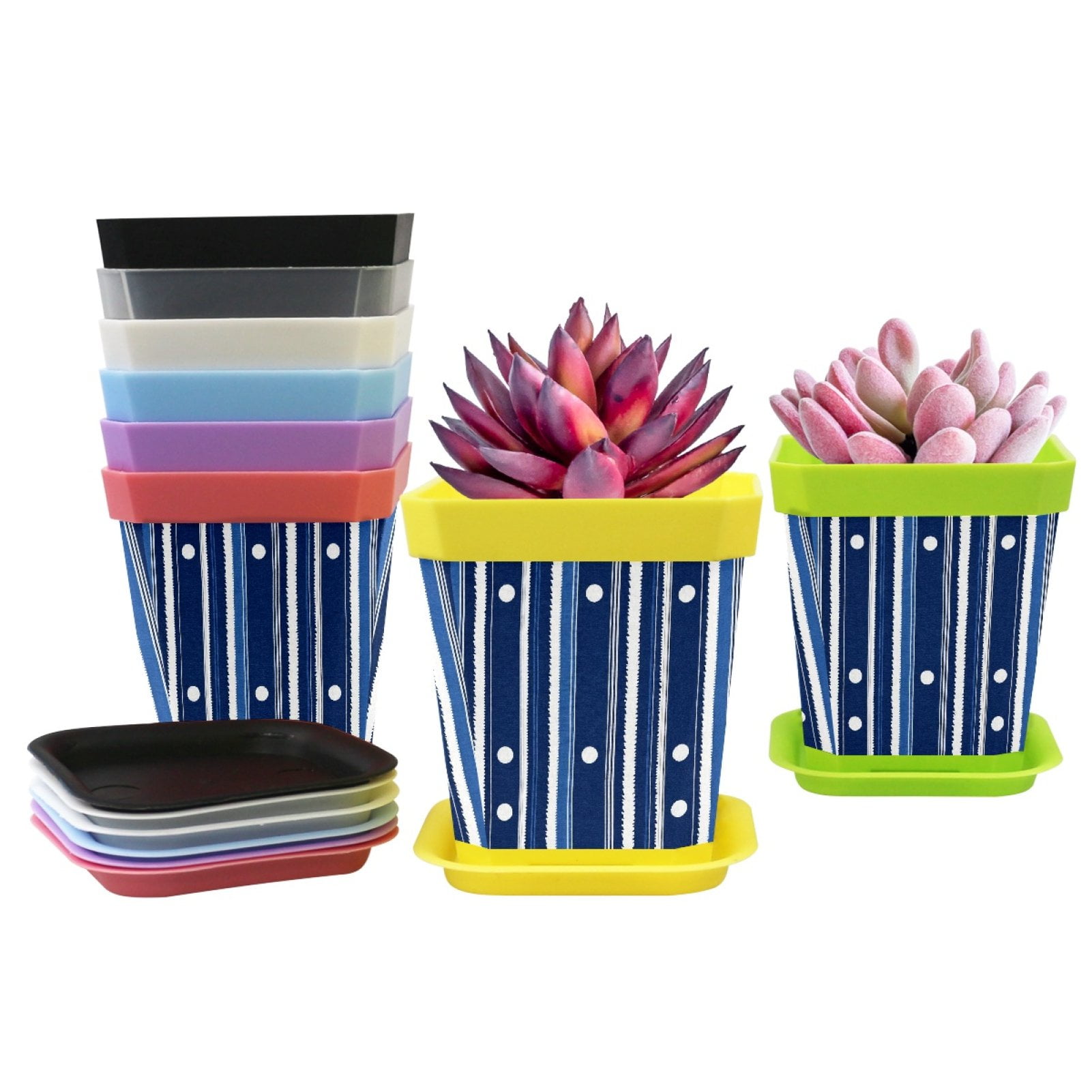 8 pcs Home Office Desk Garden small Plant Pot Indoor Decoration,plastic ...