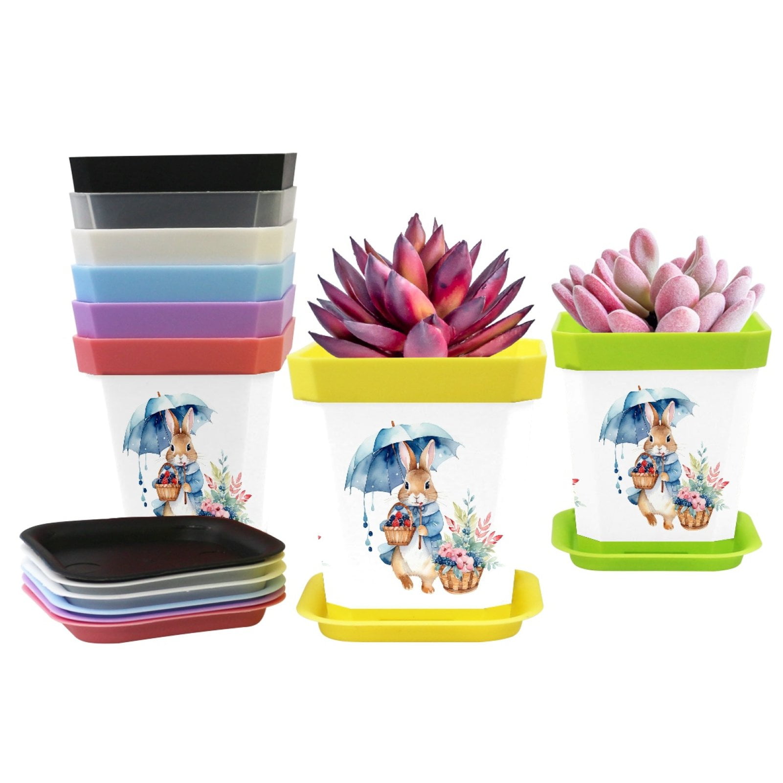 8 pcs Home Office Desk Garden small Plant Pot Indoor Decoration,plastic ...