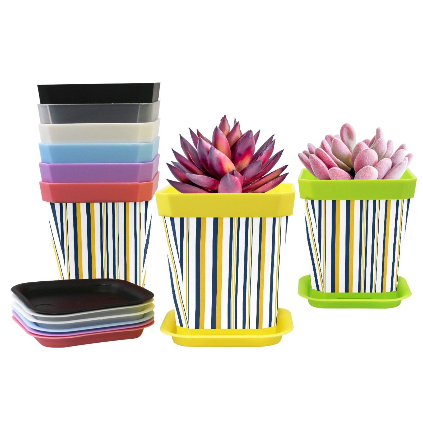8 pcs Home Office Desk Garden small Plant Pot Indoor Decoration,plastic ...